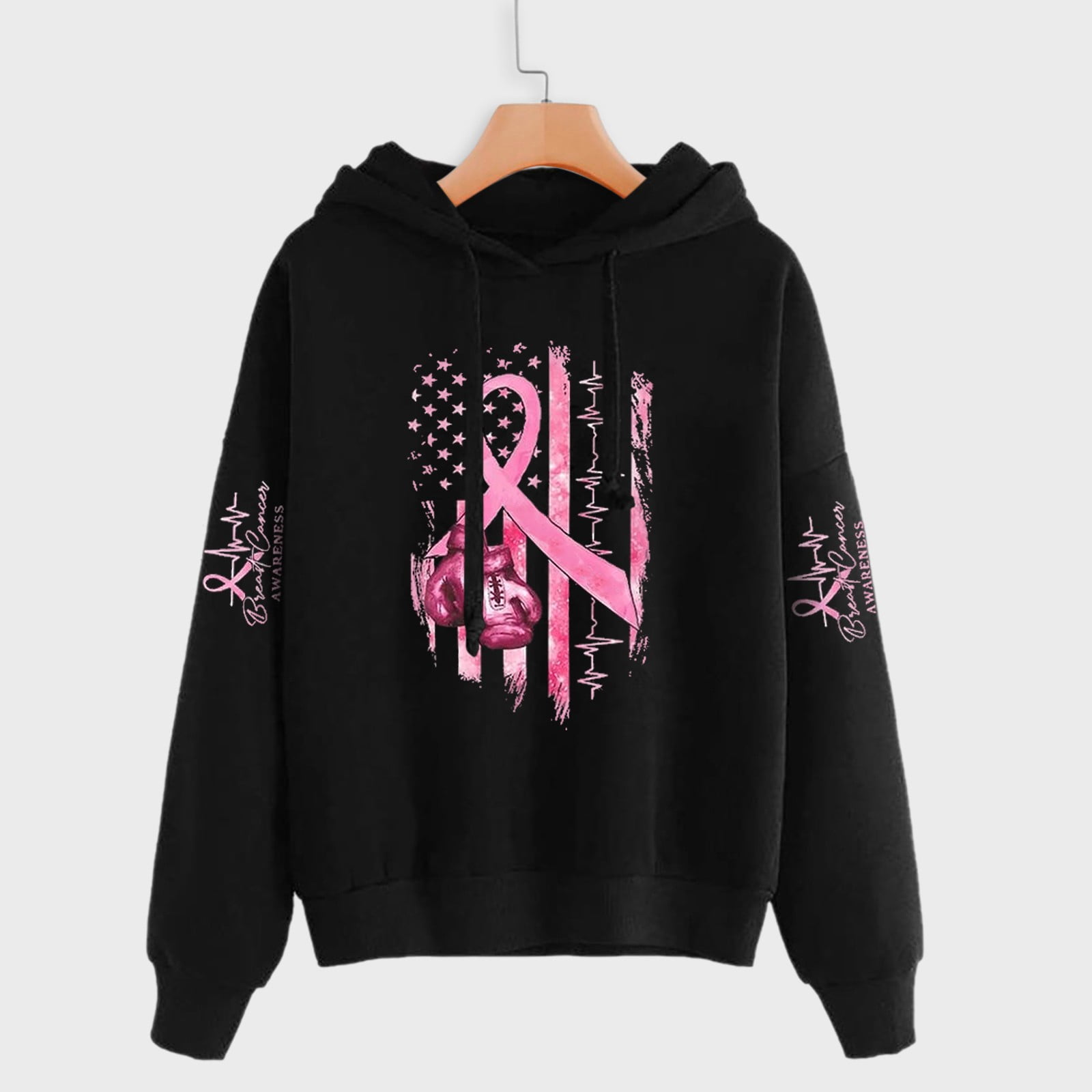 Lroveb Breast Cancer Awareness Hoodies for Women Long Sleeved Pink ...