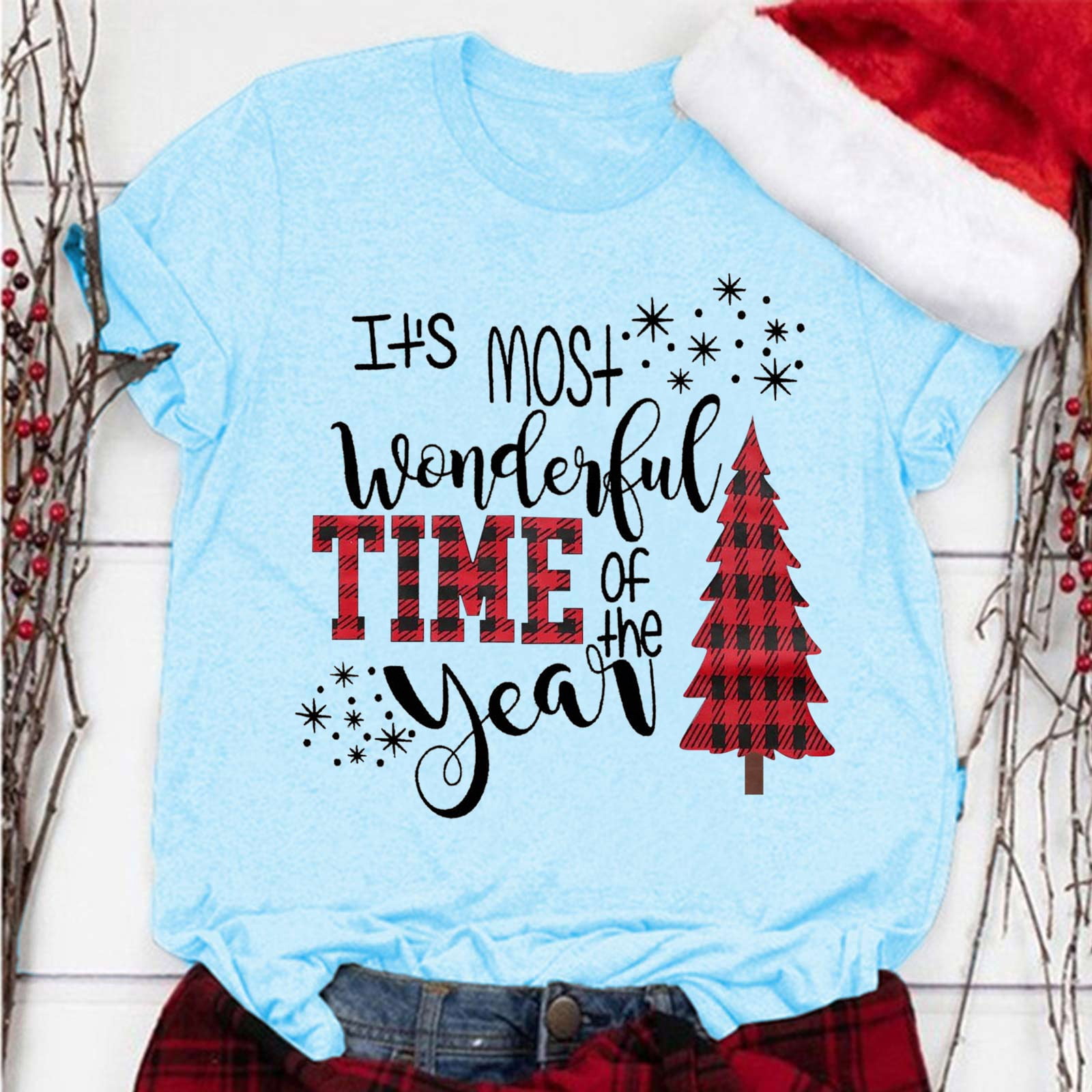 Lroveb Christmas Shirts for Women It's The Most Wonderful Time Of Year ...