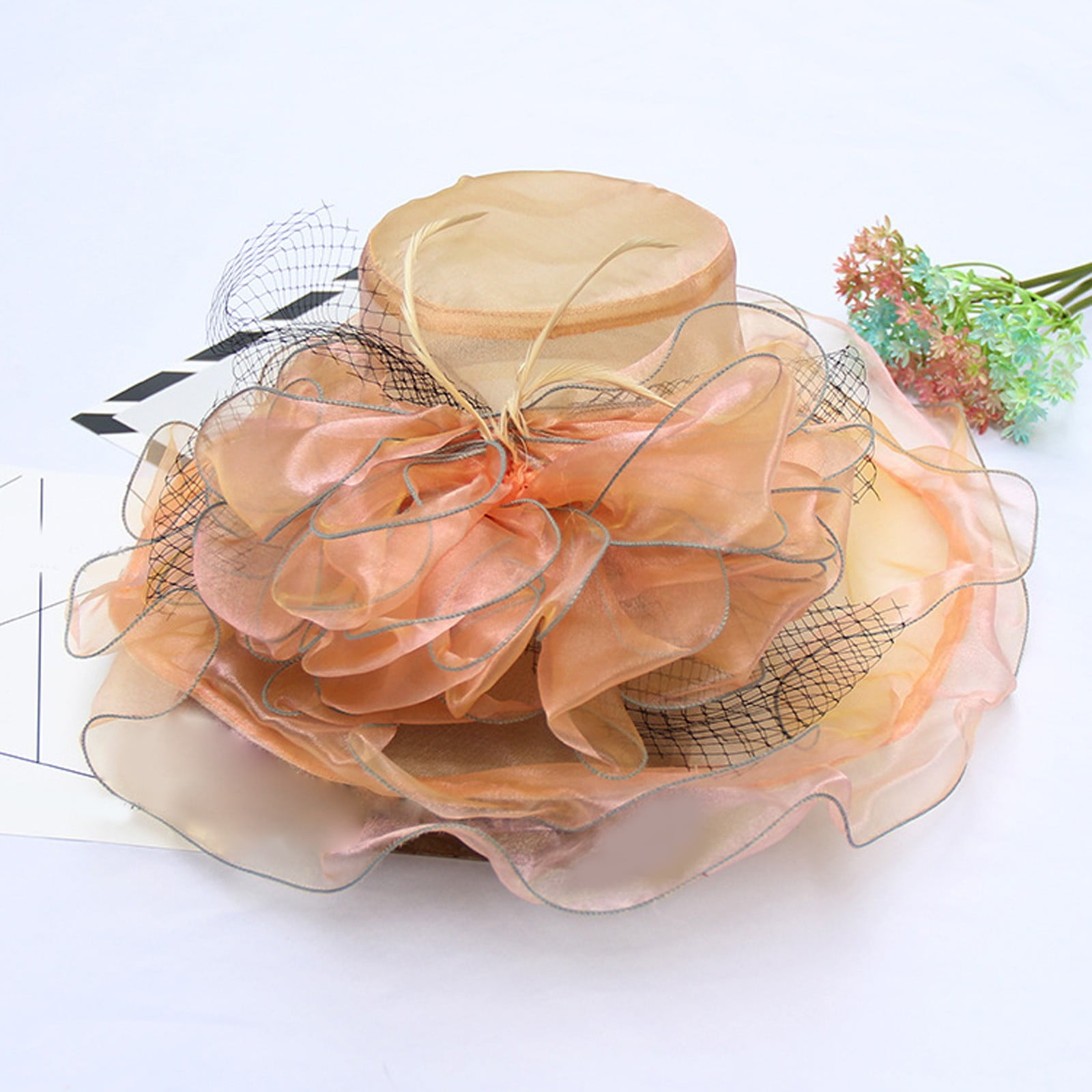 Lroveb Fascinators Hats for Women Tea Party Womens Visor Hat Big Flower ...