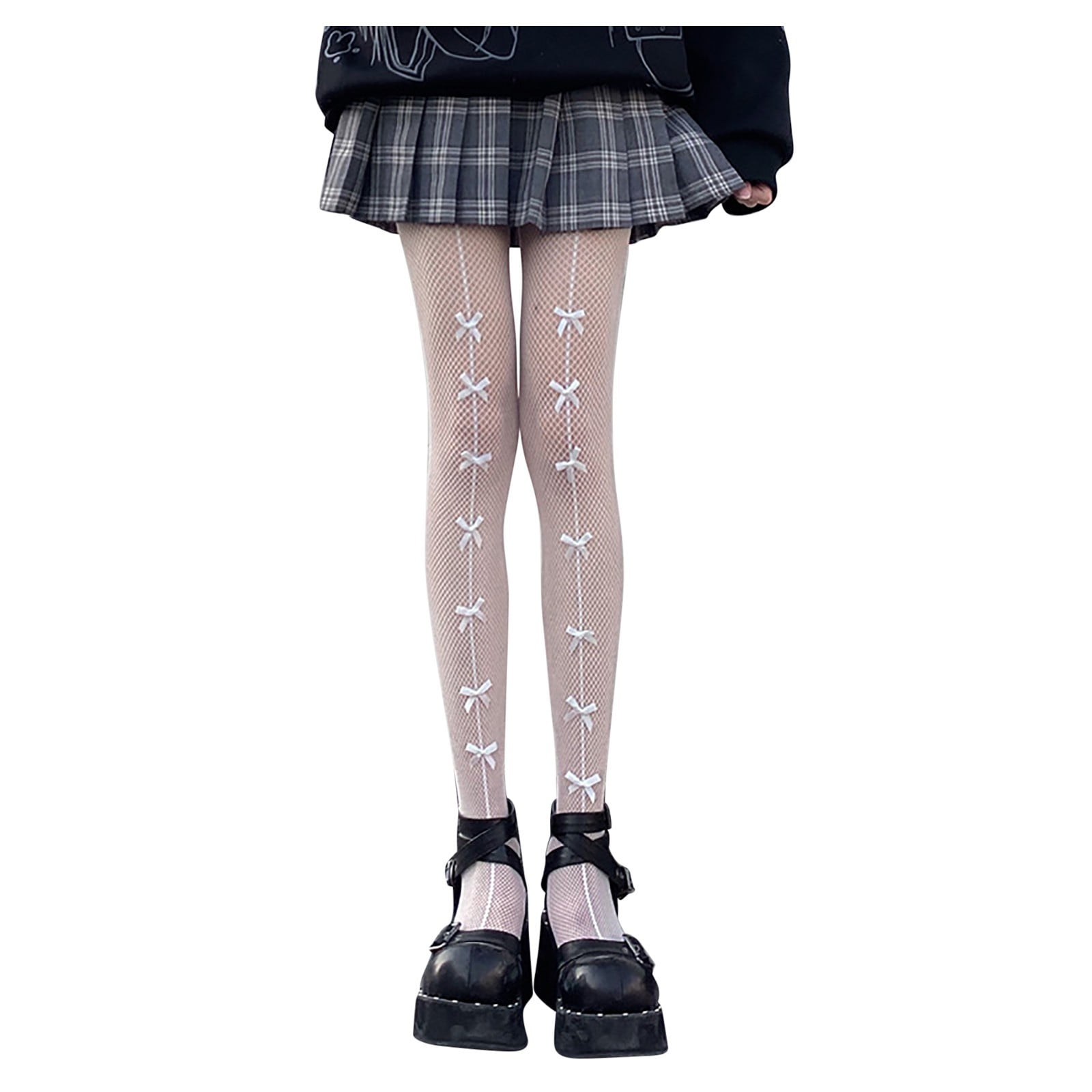 Lroveb Fishnet Pantyhose for Women Fall Winter Solid Color Long Sleeve ...