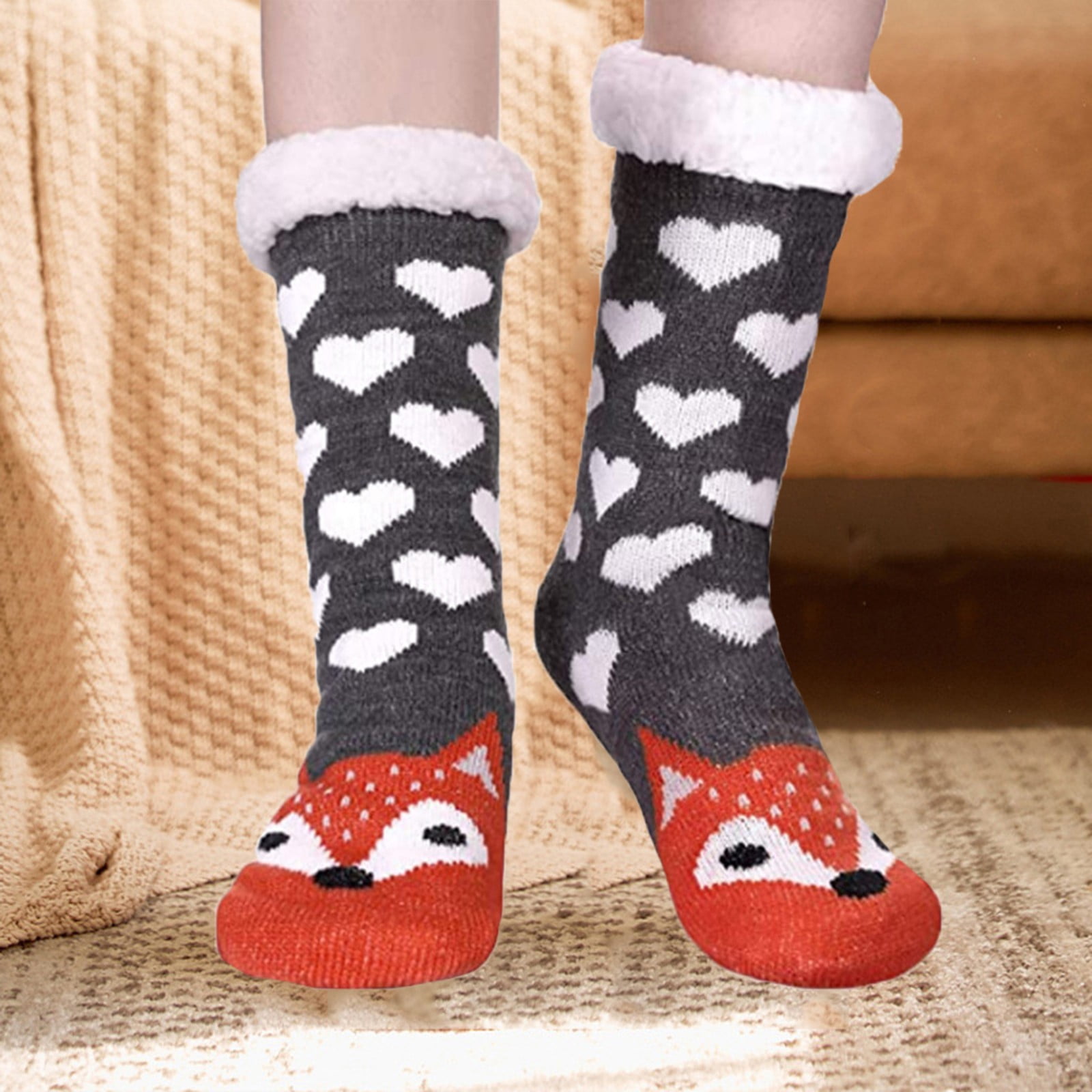 Lroveb Fuzzy Christmas Socks for Women Women's Winter Super Soft Warm ...