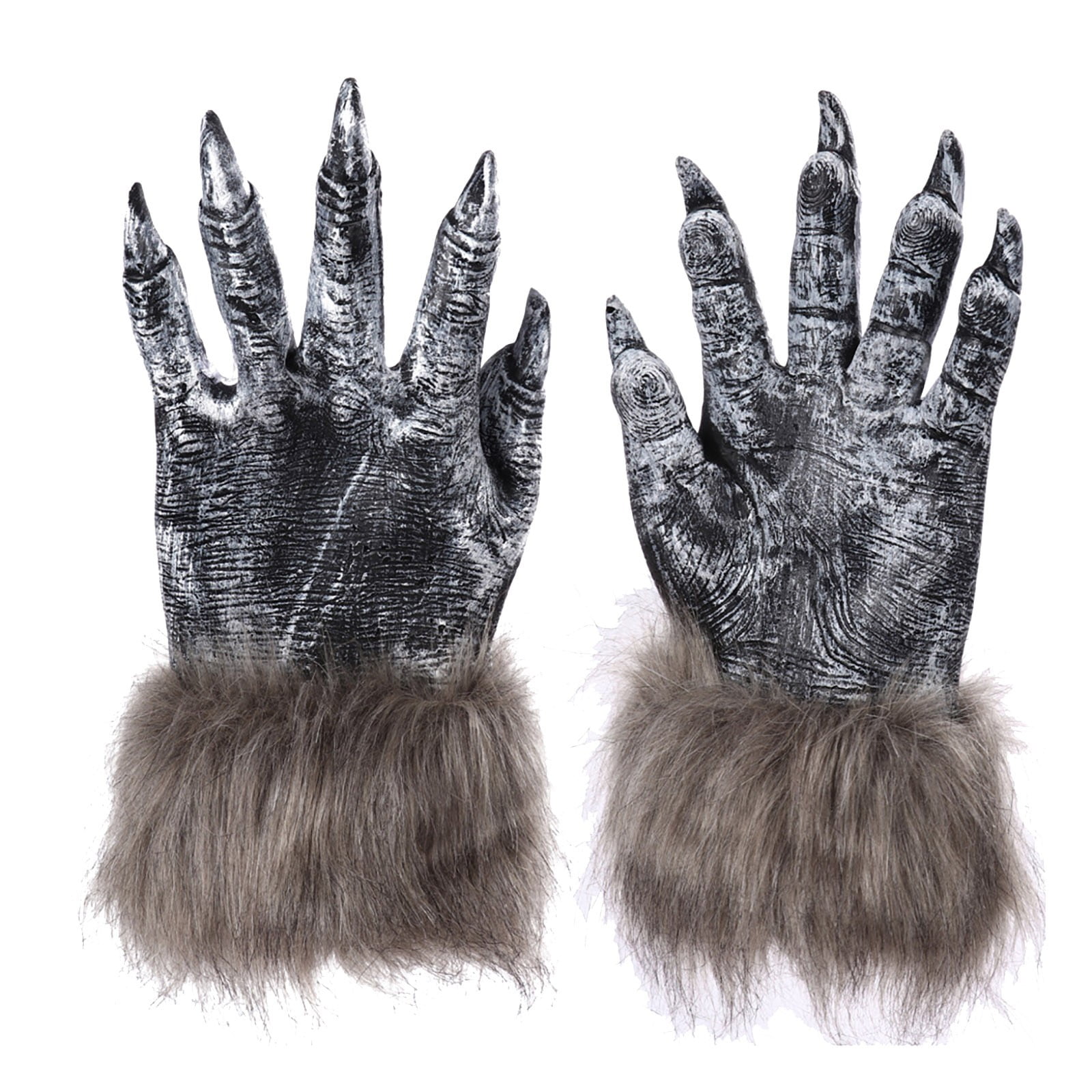 Lroveb Halloween Gloves for Women and Men Hairy Hands Fluffy Werewolf ...