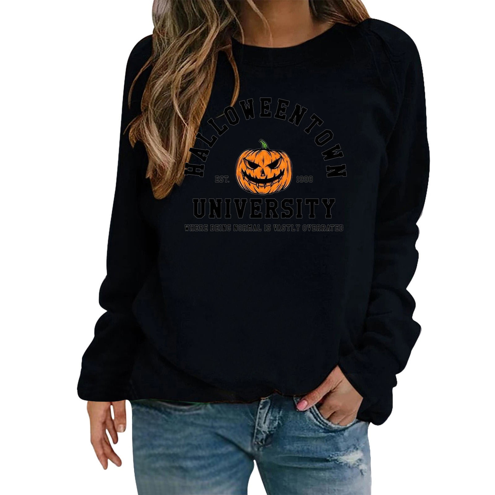 Lroveb Halloween Sweatshirts for Women Halloweentown Sweatshirt T Shirt ...