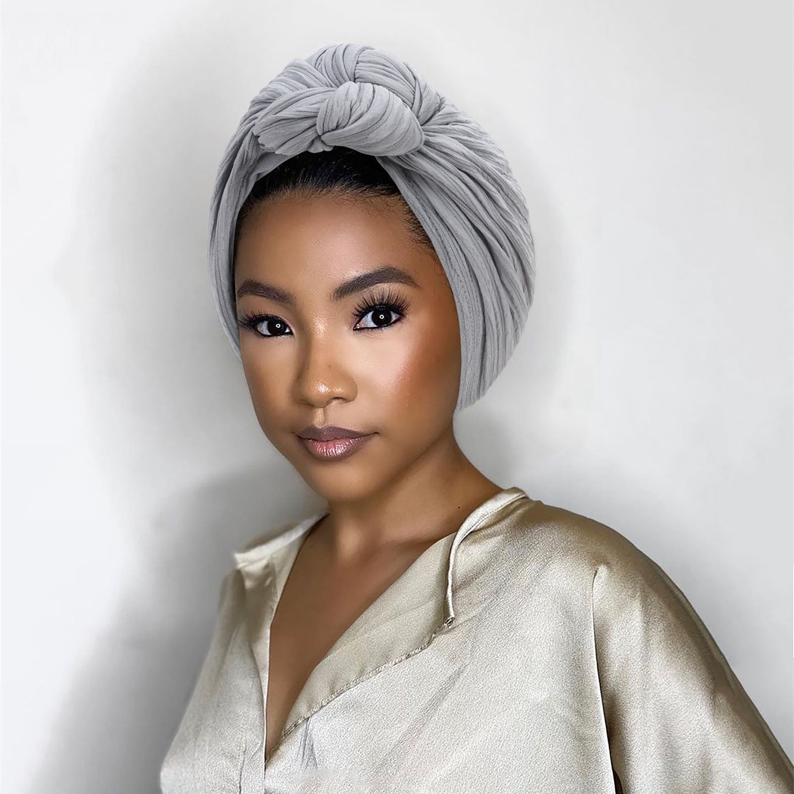 Lroveb Headbands for Women Muslim Headscarf Cap Cotton Headband African ...