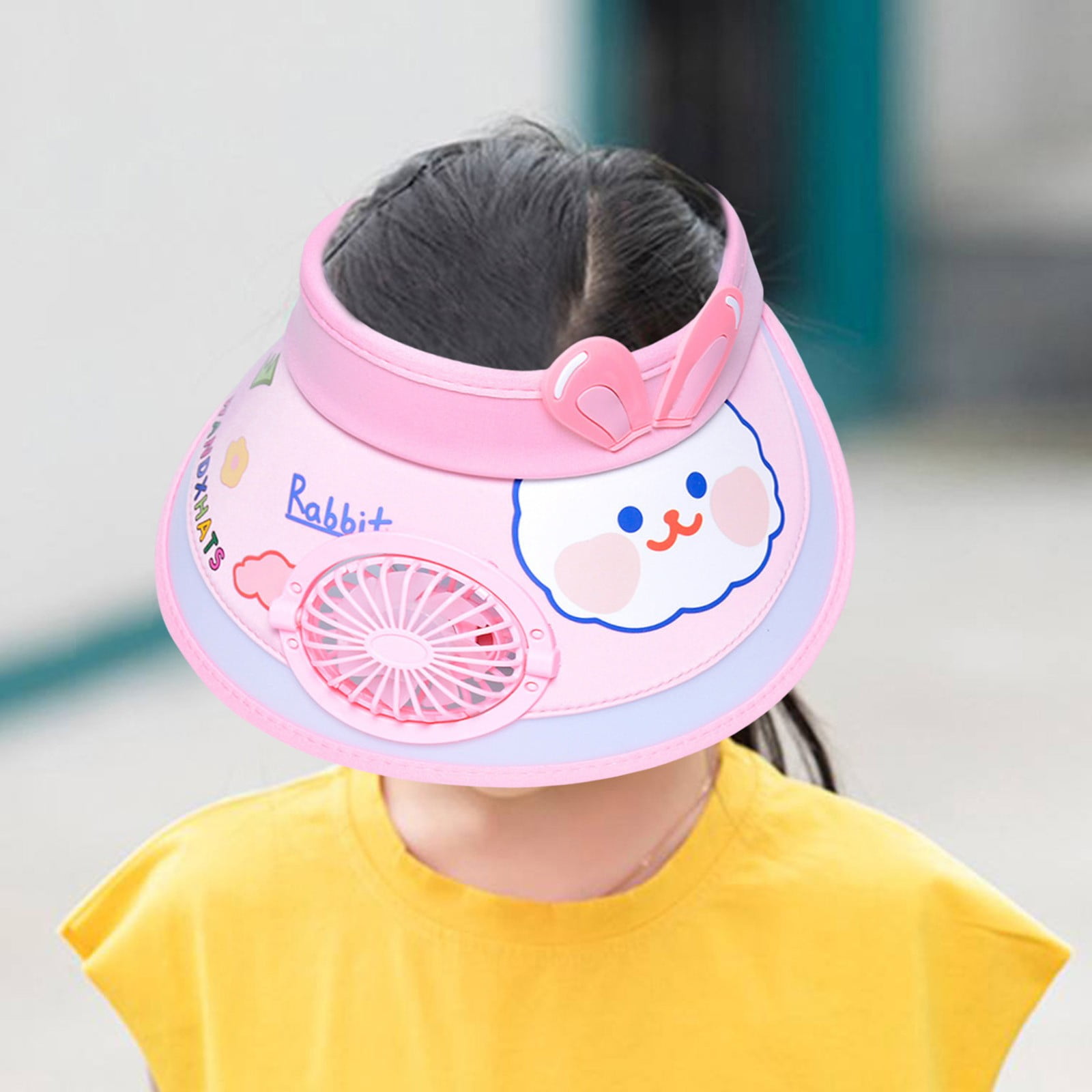 Lroveb Kids Visor Hat with Fan Children Hats Summer Fans Sunshade Boys ...