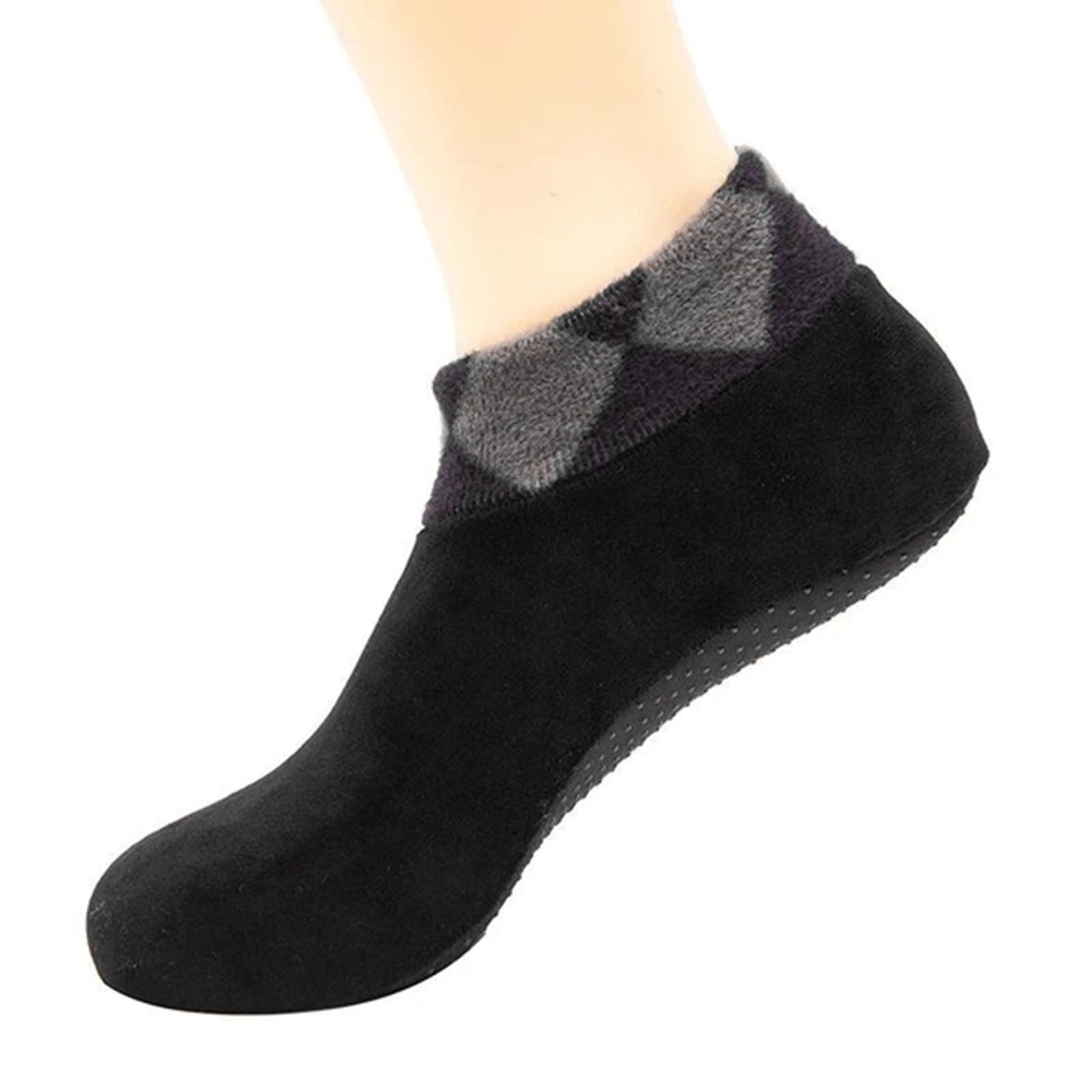 Lroveb Low Cut Socks for Men Men's Winter Warm Double-faced Fleece Bed ...