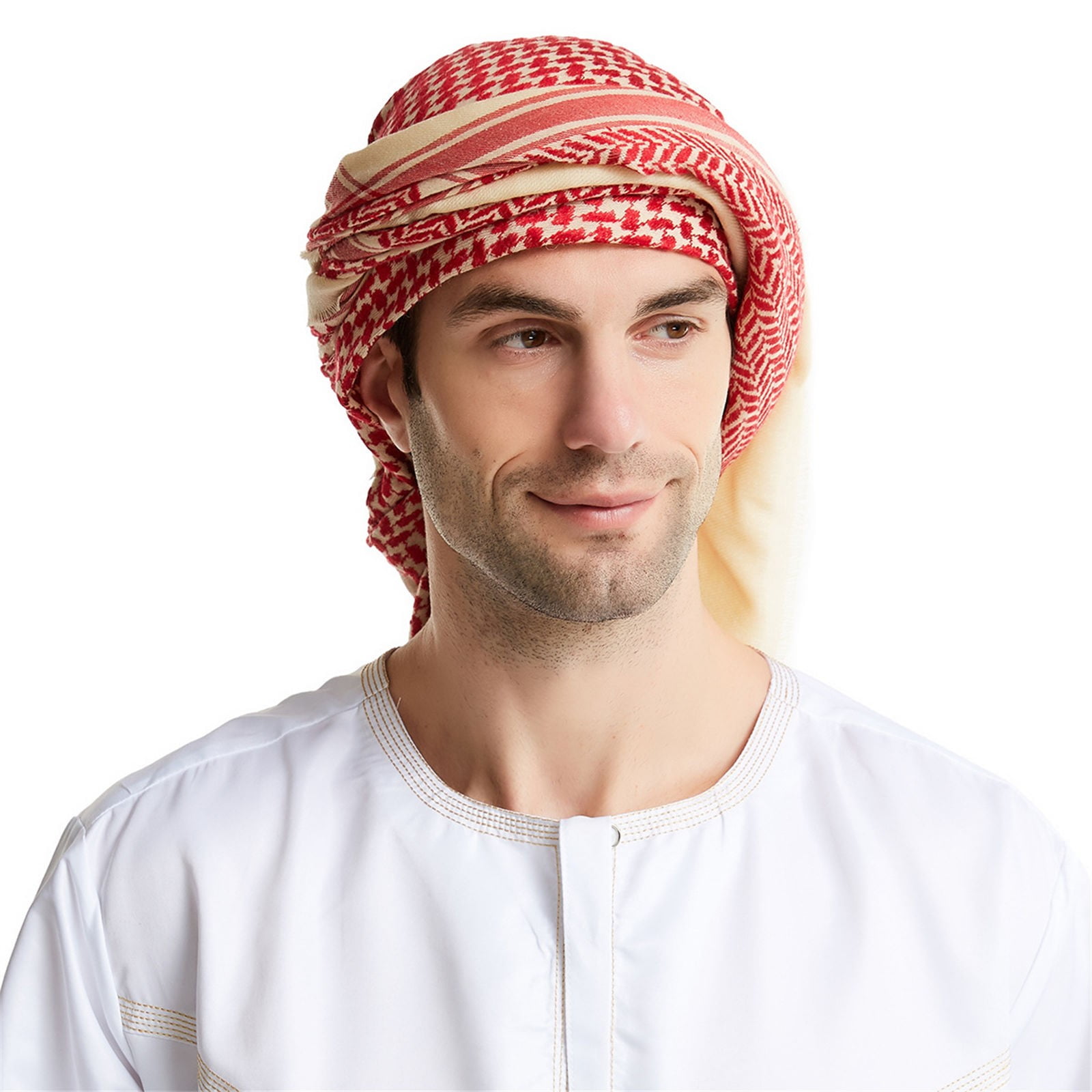 Lroveb Mens Hijab Hat Arab Textured Printed Muslim High End Wool ...