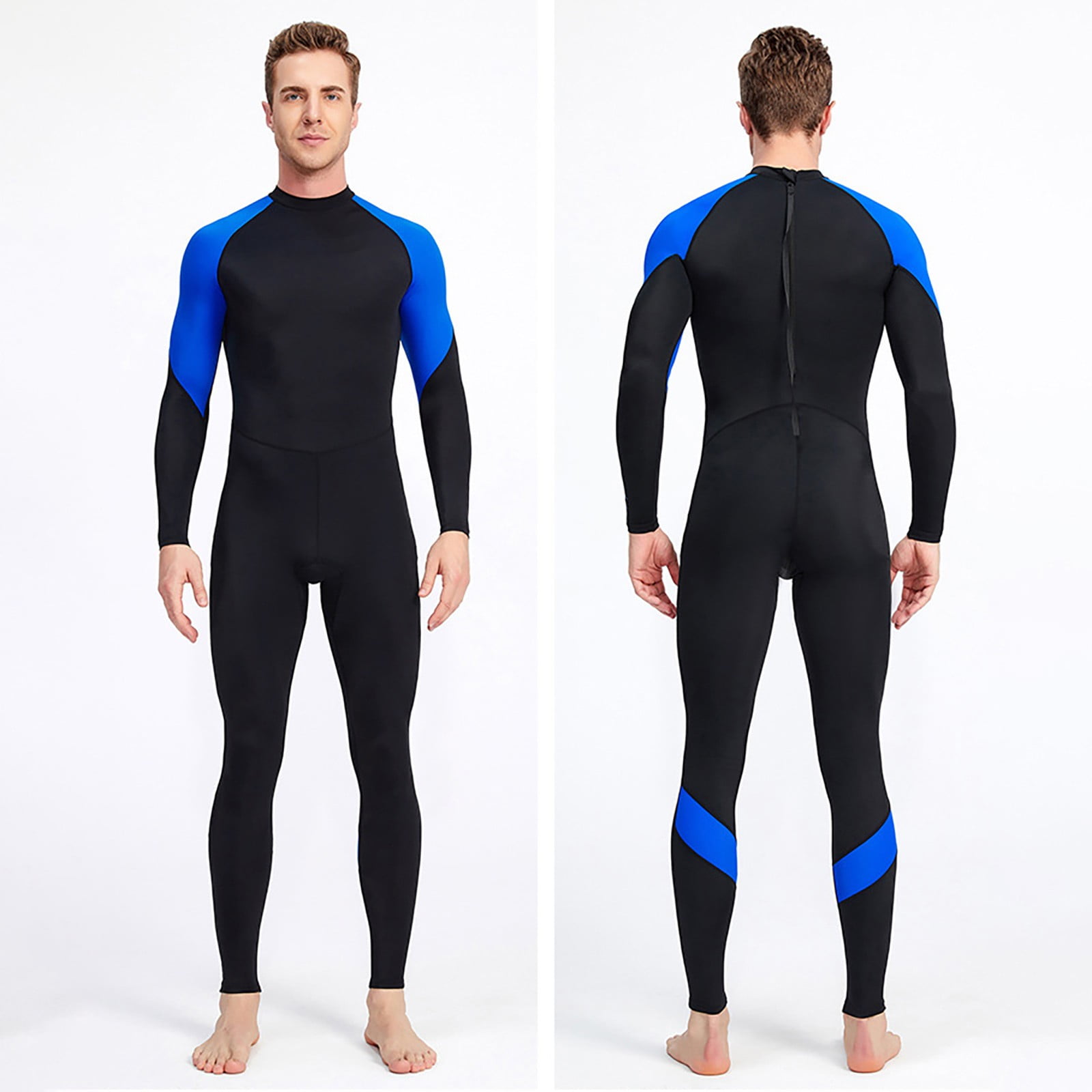 Lroveb Mens Swim Trunks Long Sleeve Rash Guard One Piece Swimsuit Color ...