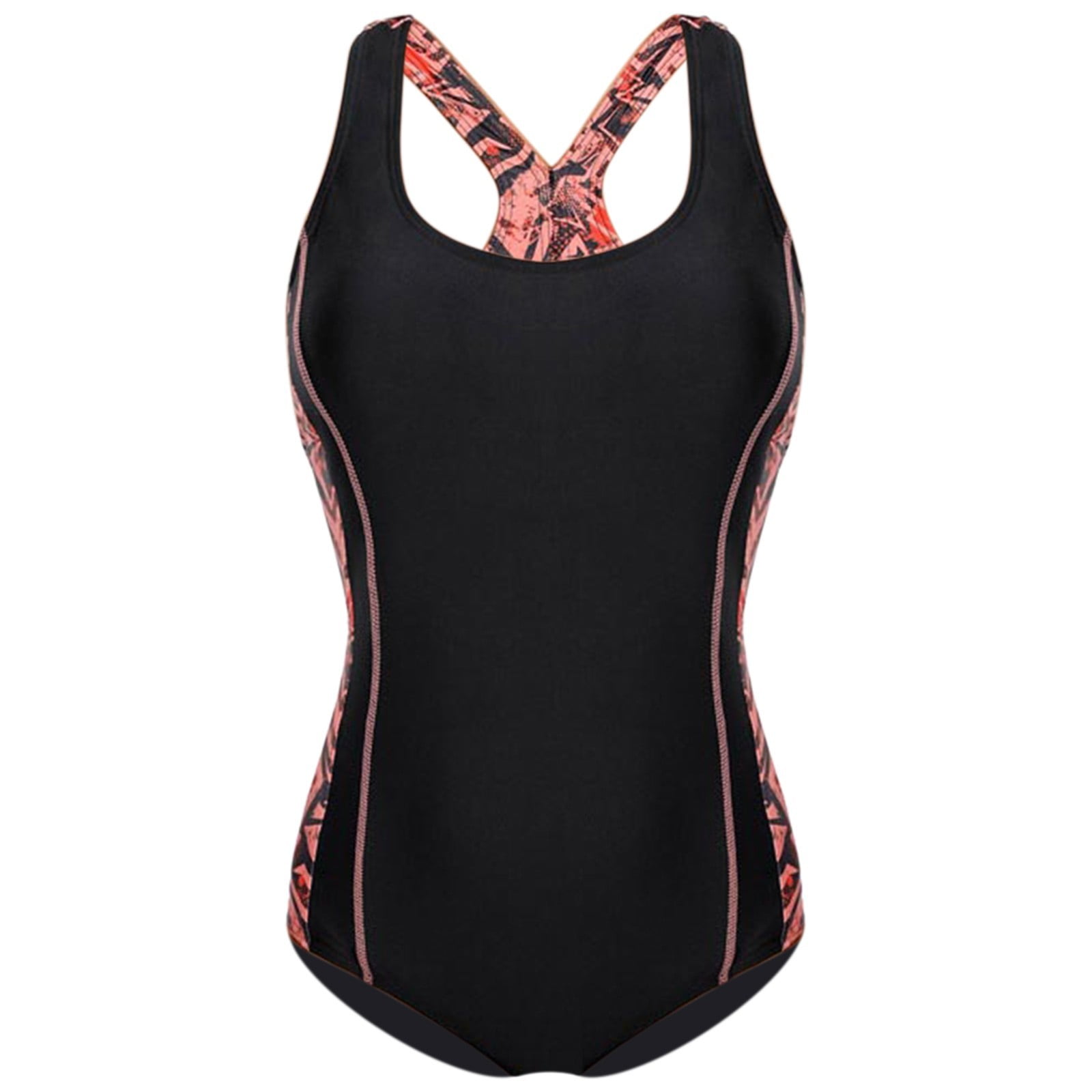Lroveb One Piece Swimsuits for Women Sports Swimsuit Splicing Triangle ...
