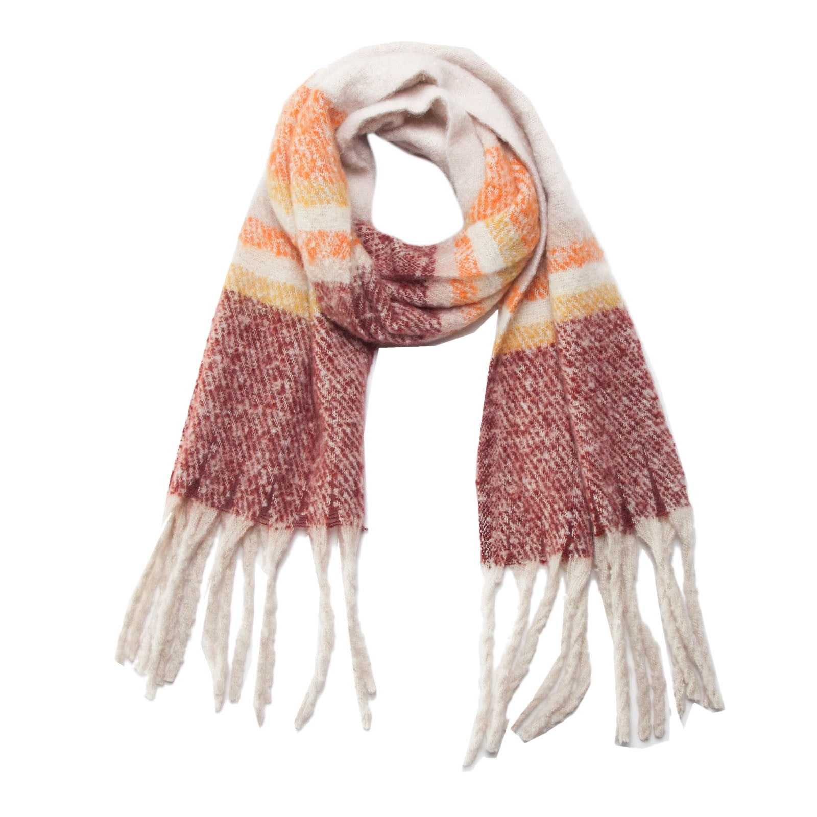 Lroveb Scarf for Women Long Striped Blanket Chunky Oversized Winter ...