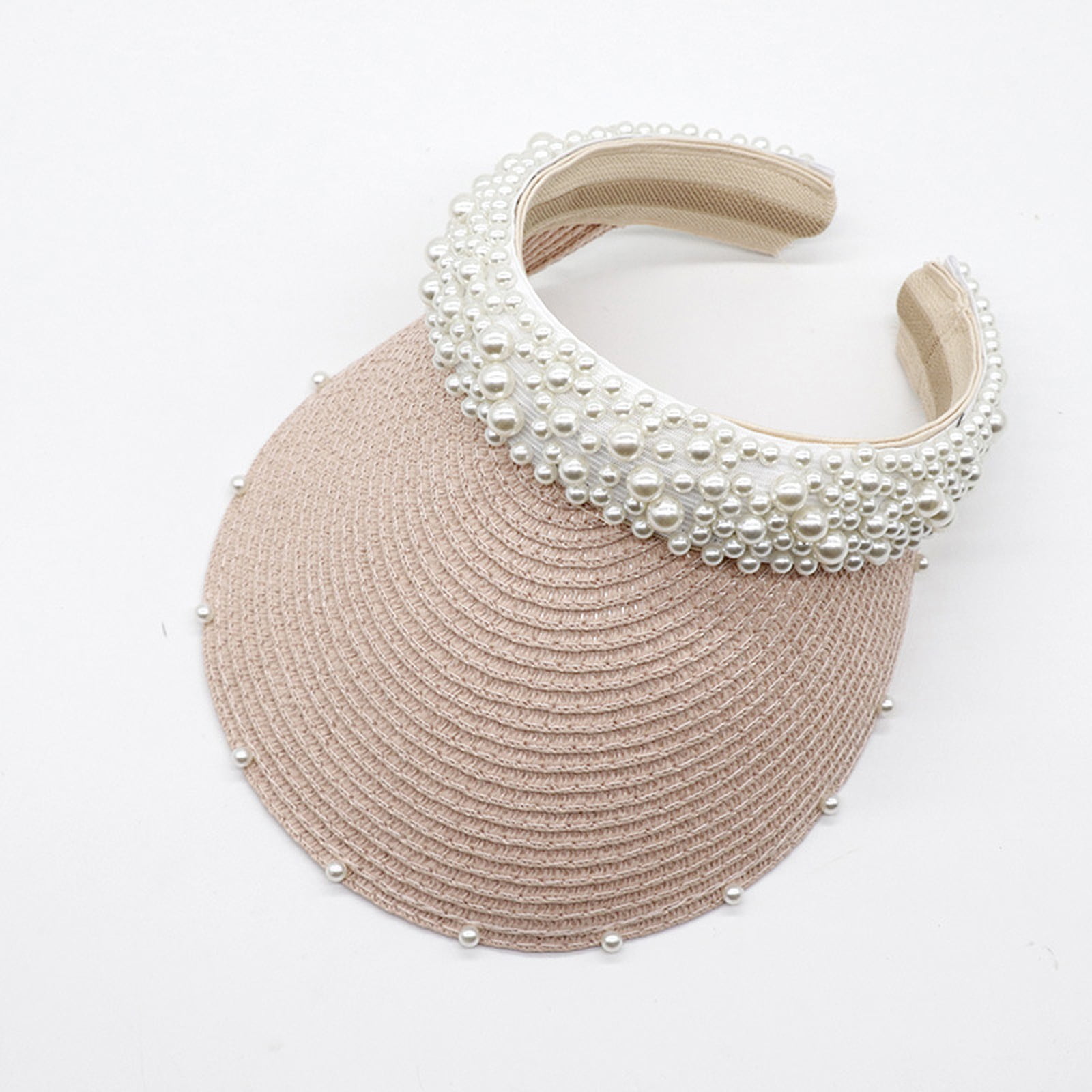 Lroveb Sun Visors for Women Pearl HeadbHairpin Hat Sunscreen Sunshade ...
