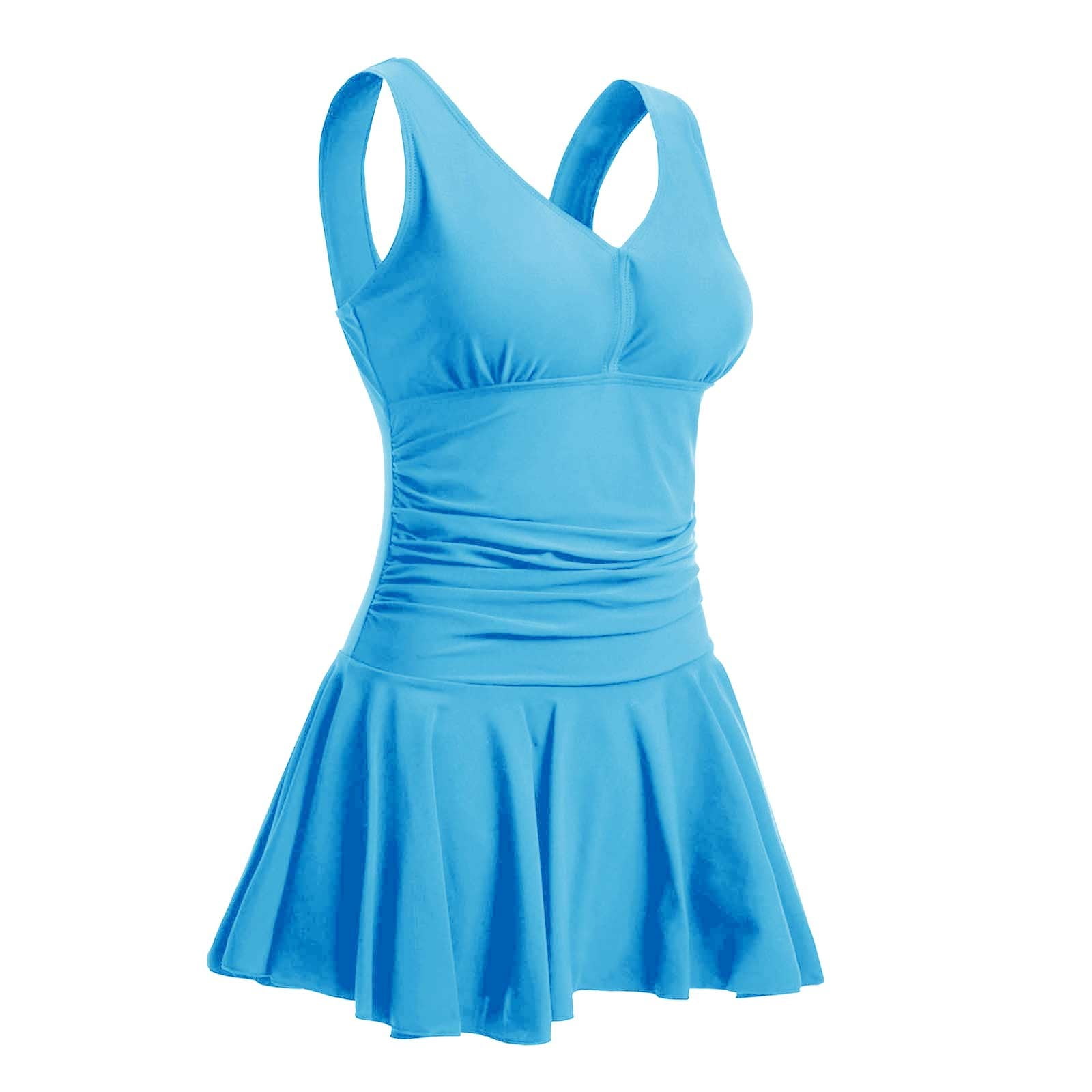 Lroveb Swim Dress for Women Plus Size Swimwear Flower Printing Shaping ...