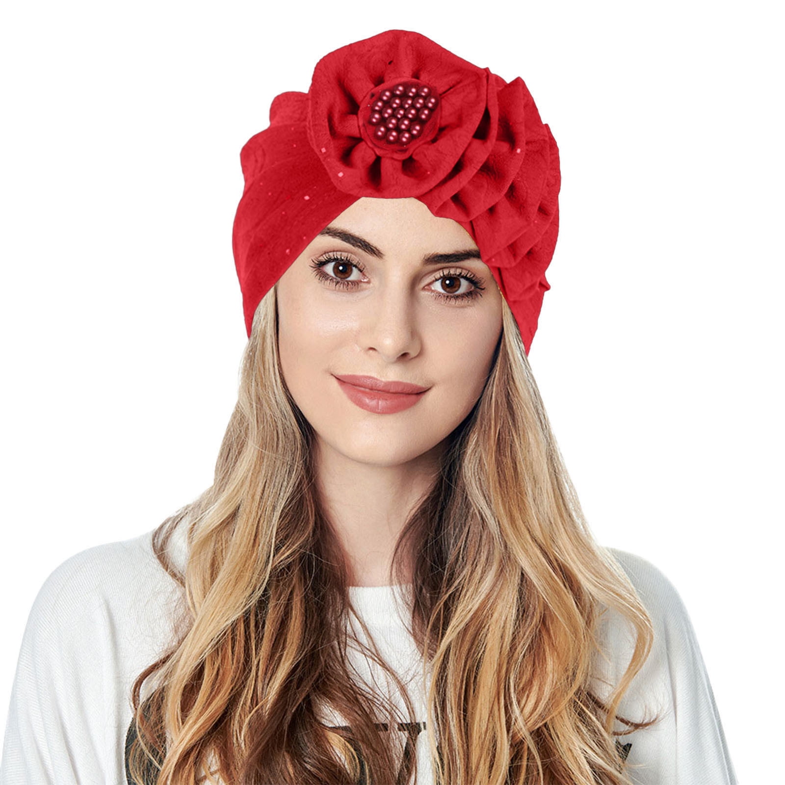 Lroveb Turbans for Women Head Wrap Hijab Flowers Bonnet Beanie Cap ...