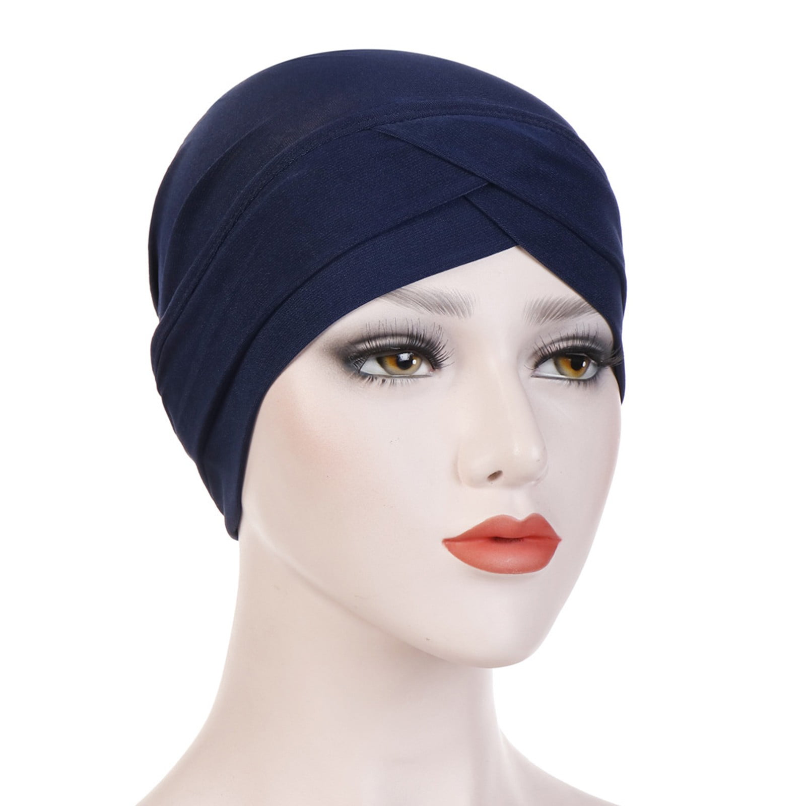 Lroveb Turbans for Women Head Wrap Hijab Stretch Cloth Forehead Cross ...