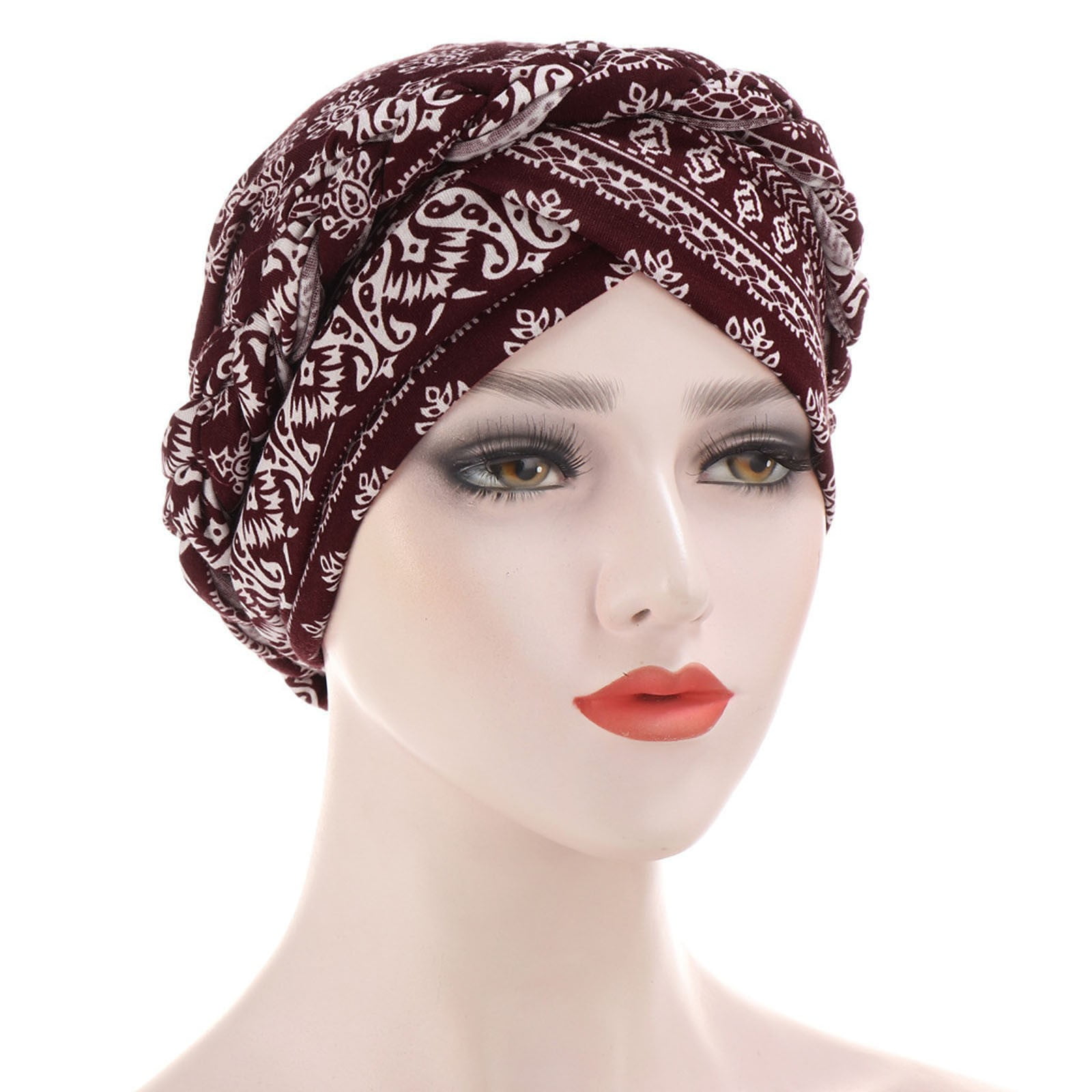 Lroveb Turbans for Women Headwrap Print India Hat Muslim Ruffle Cancer ...