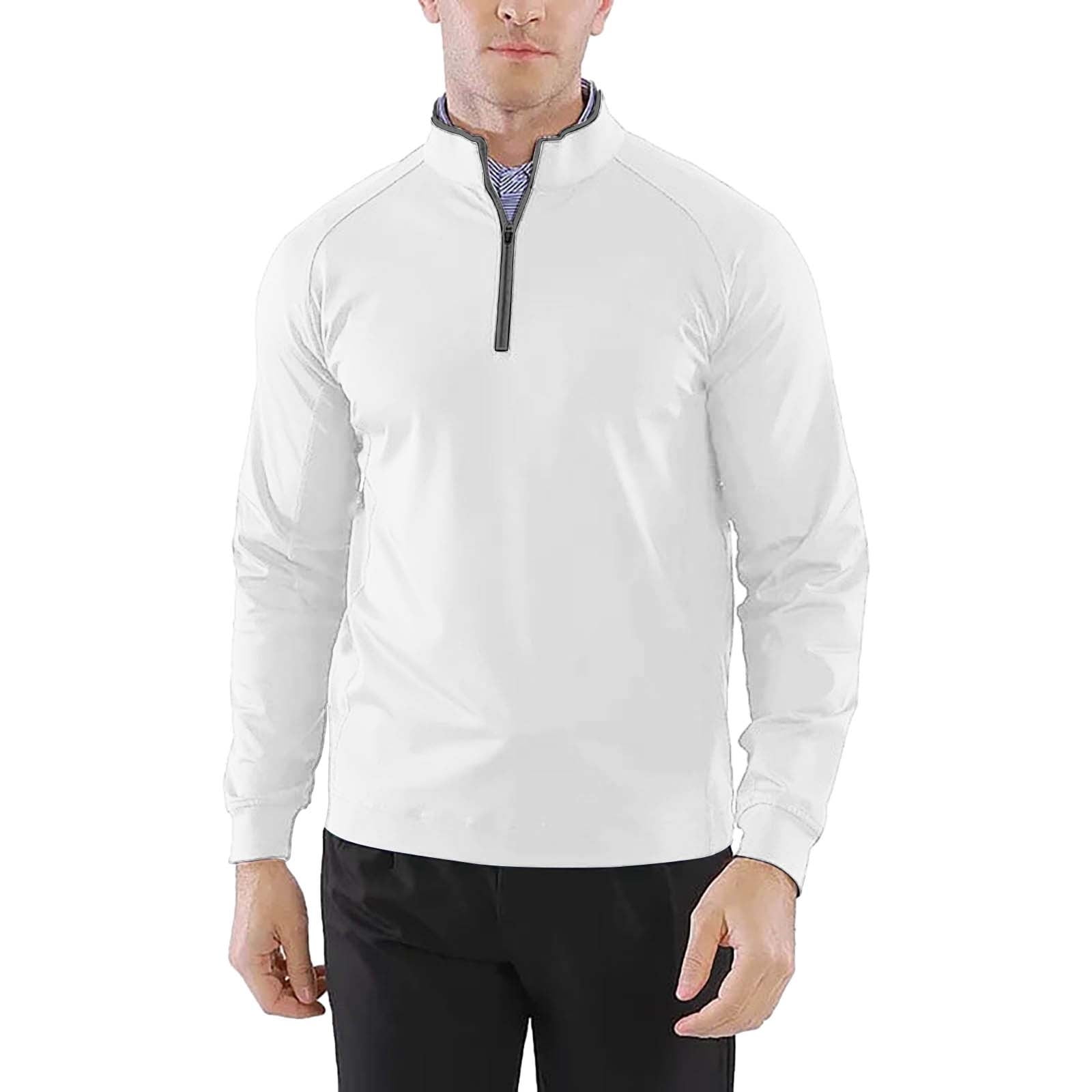 Lroveb Workout Shirts for Men Quarter Zip Long Sleeve Pullover Shirt ...