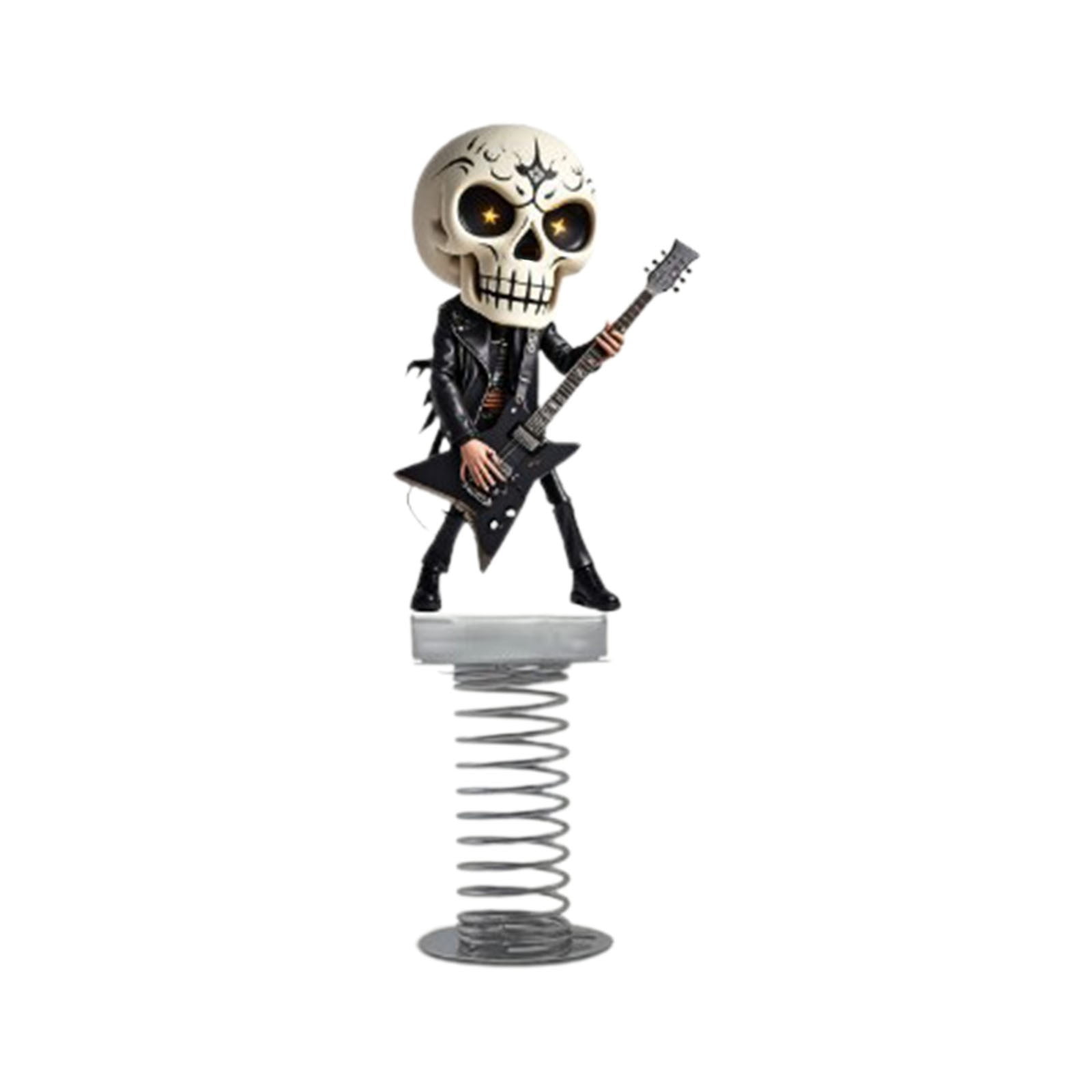 Lseongtty 2025 New Arrival Rock Skull Car Swing Ornament with Guitar ...