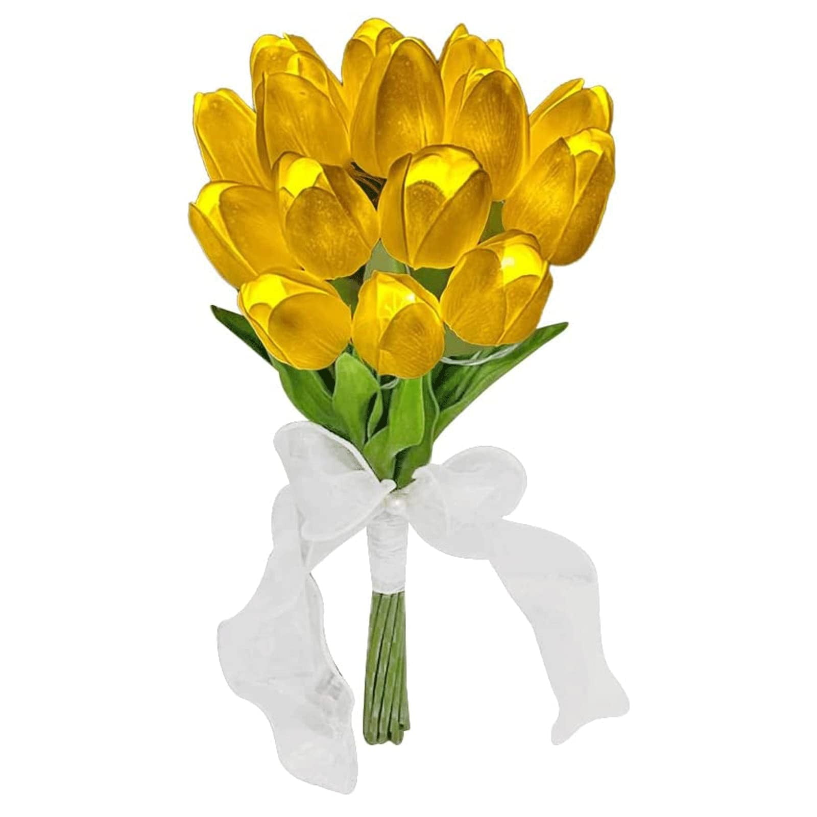 Lshn LED Tulip,LED Lighted Artificial Tulip Bouquet,Battery Operated ...
