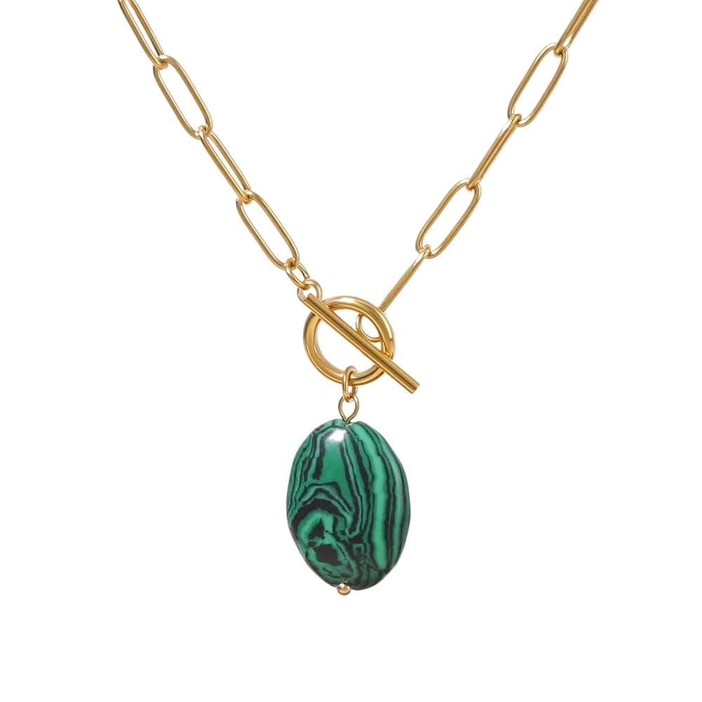 Lsnesstla Pendant Paperclip Toggle Malachite, Malachite May Birthstone ...