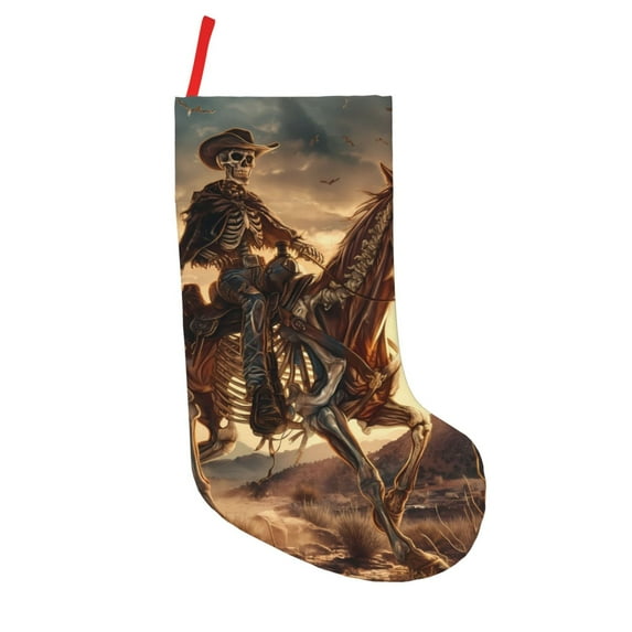 Lsque Western Skeleton Cowboy Horse Pattern 18 Inch Christmas Stockings ...