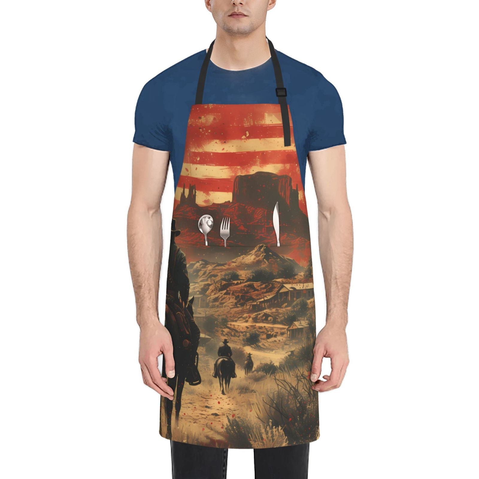 Lsque 1860s Style American Cowboy Waterproof Apron Chef Aprons for Men ...