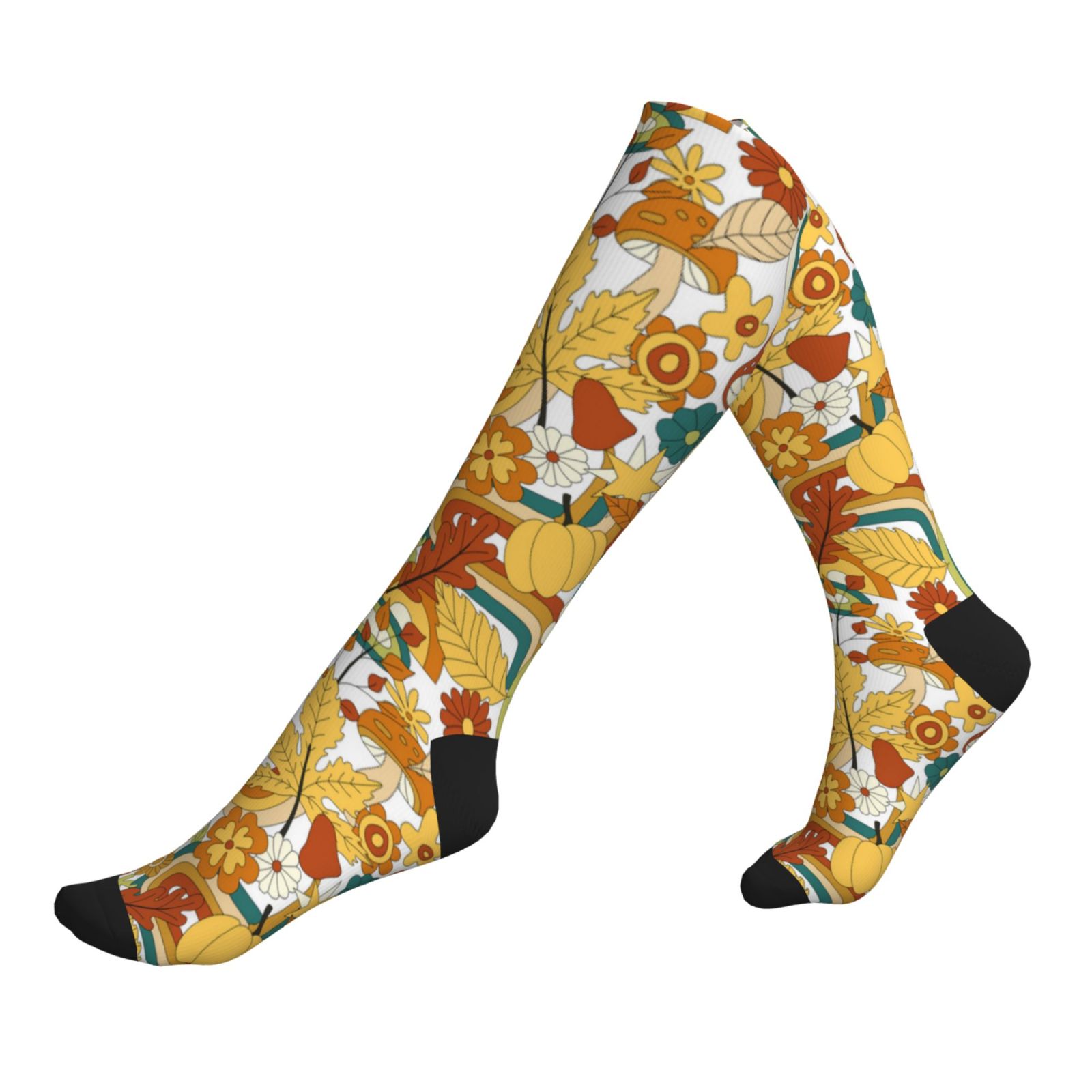 Lsque 70s Groovy Hippie Pattern Sport Compression Socks for Men & Women ...