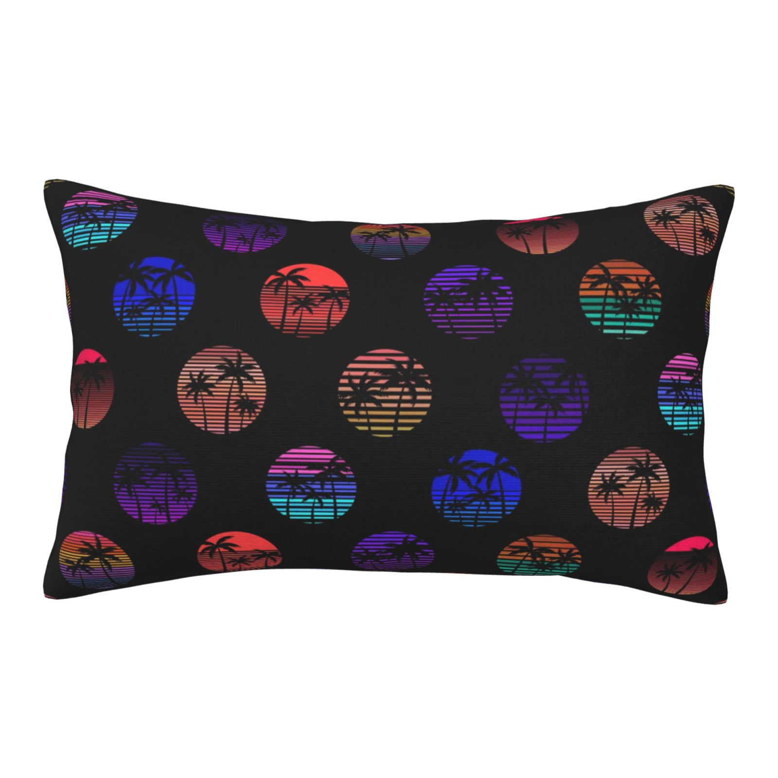Lsque 80s Style Palm Trees Pattern Pillow Case – Soft & Cozy Throw ...