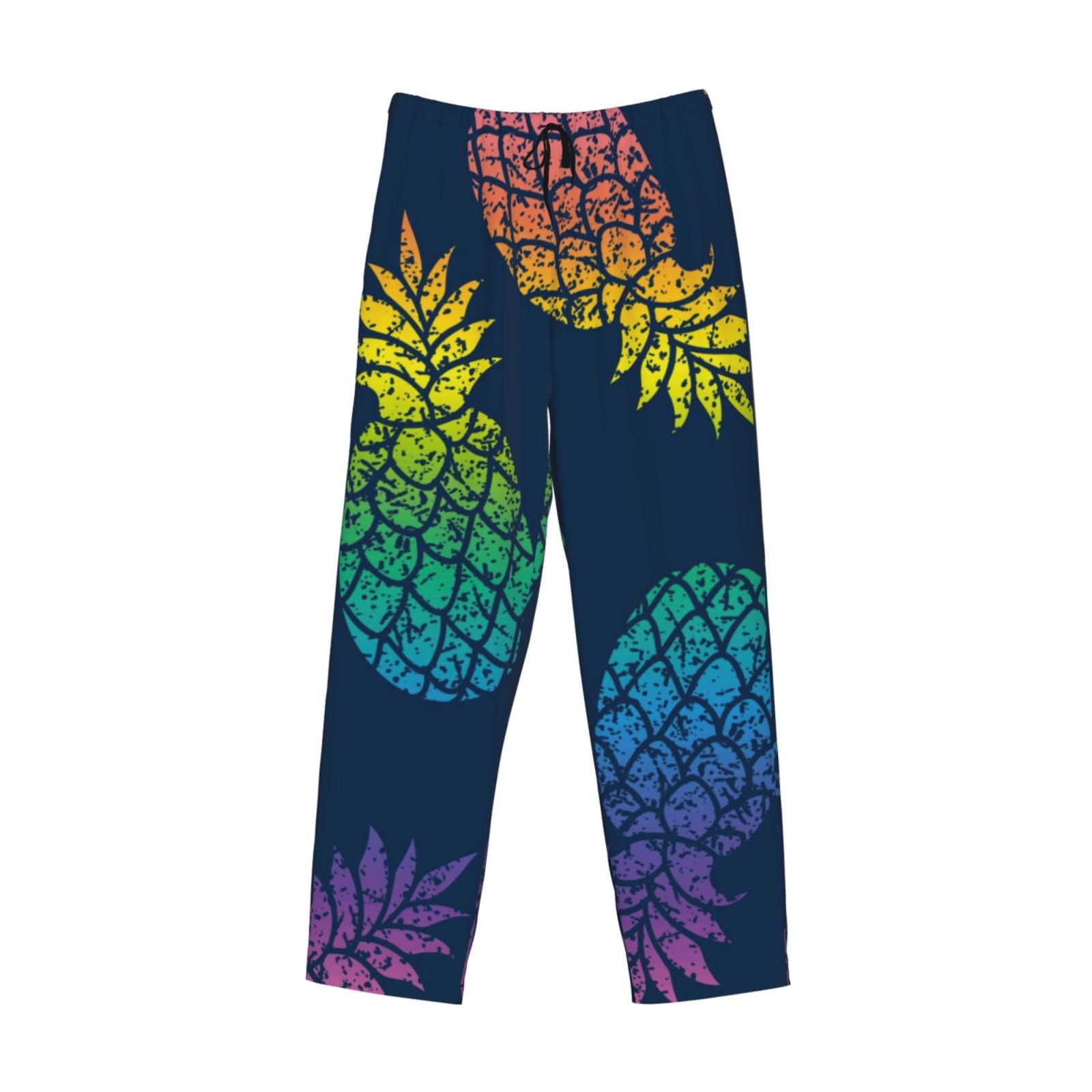 Lsque Abstract Bright Pineapple Fruit Retro Print Men's Pajama Pants ...