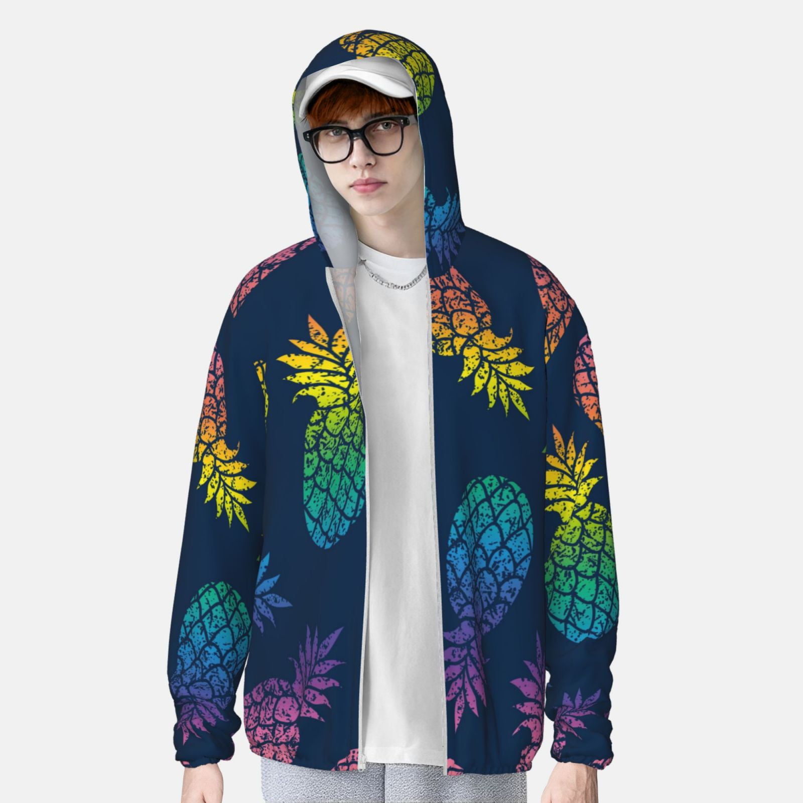 Lsque Abstract Bright Pineapple Fruit Retro UPF 50+ Lightweight Sun ...