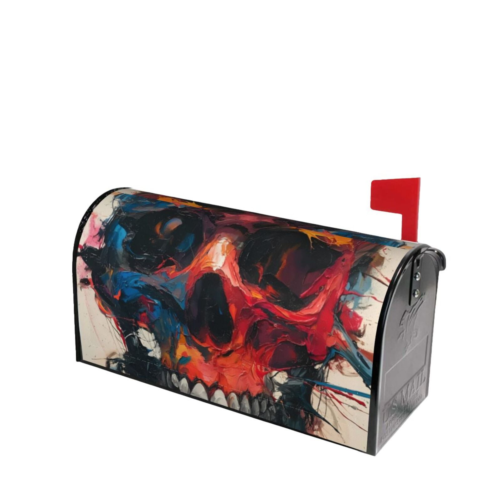 Lsque Abstract Colorful Skull Art Mailbox Cover Standard Size ,Magnetic ...
