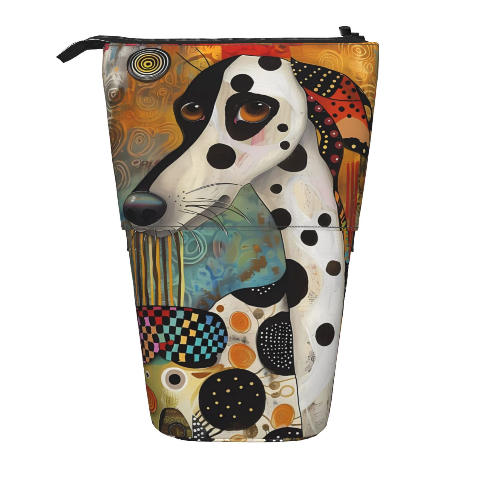 Lsque Abstract Dalmatian Art Pattern Telescopic Pencil Bag Pen Holder ...