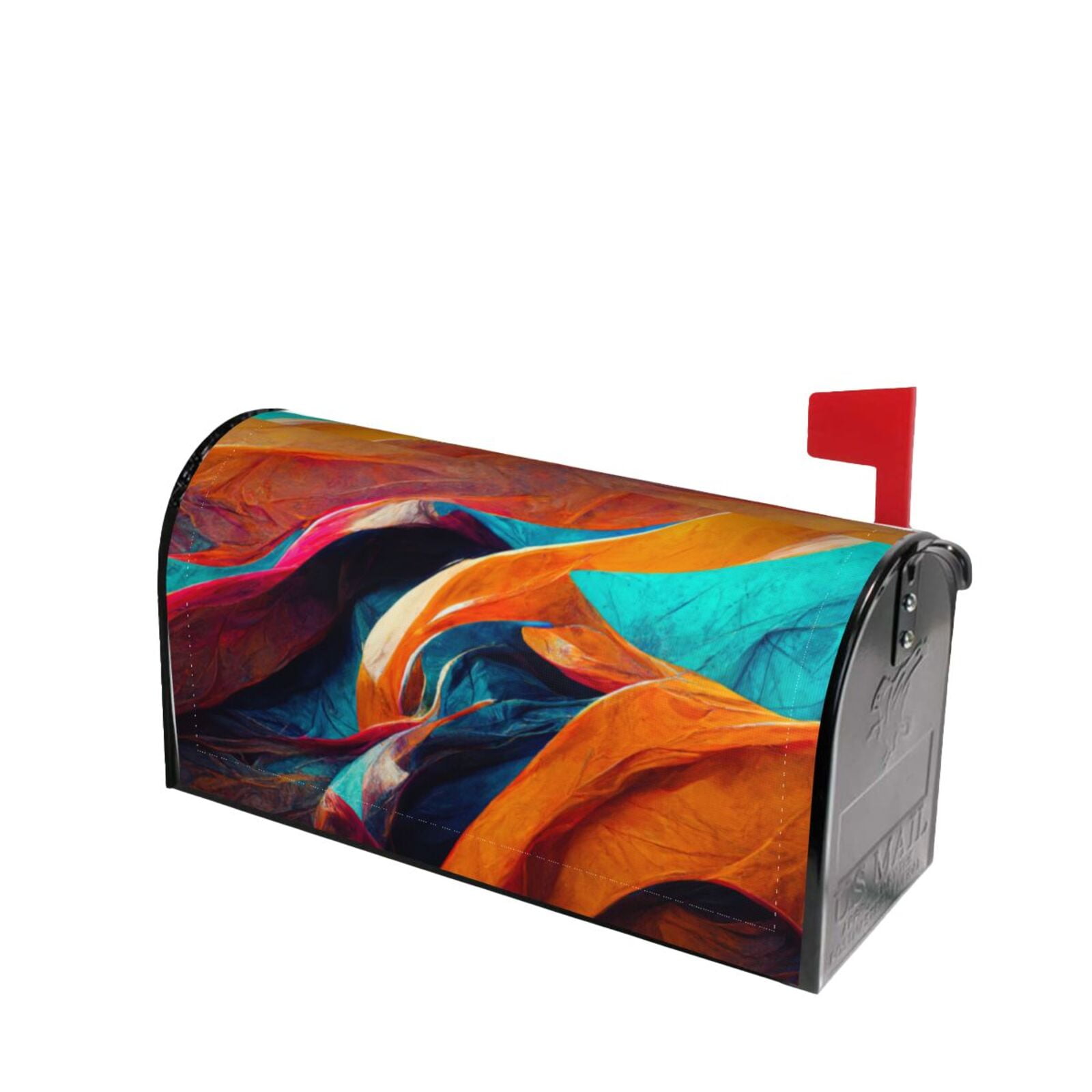 Lsque Abstract Fabric Color Waves Mailbox Cover Standard Size ,Magnetic ...