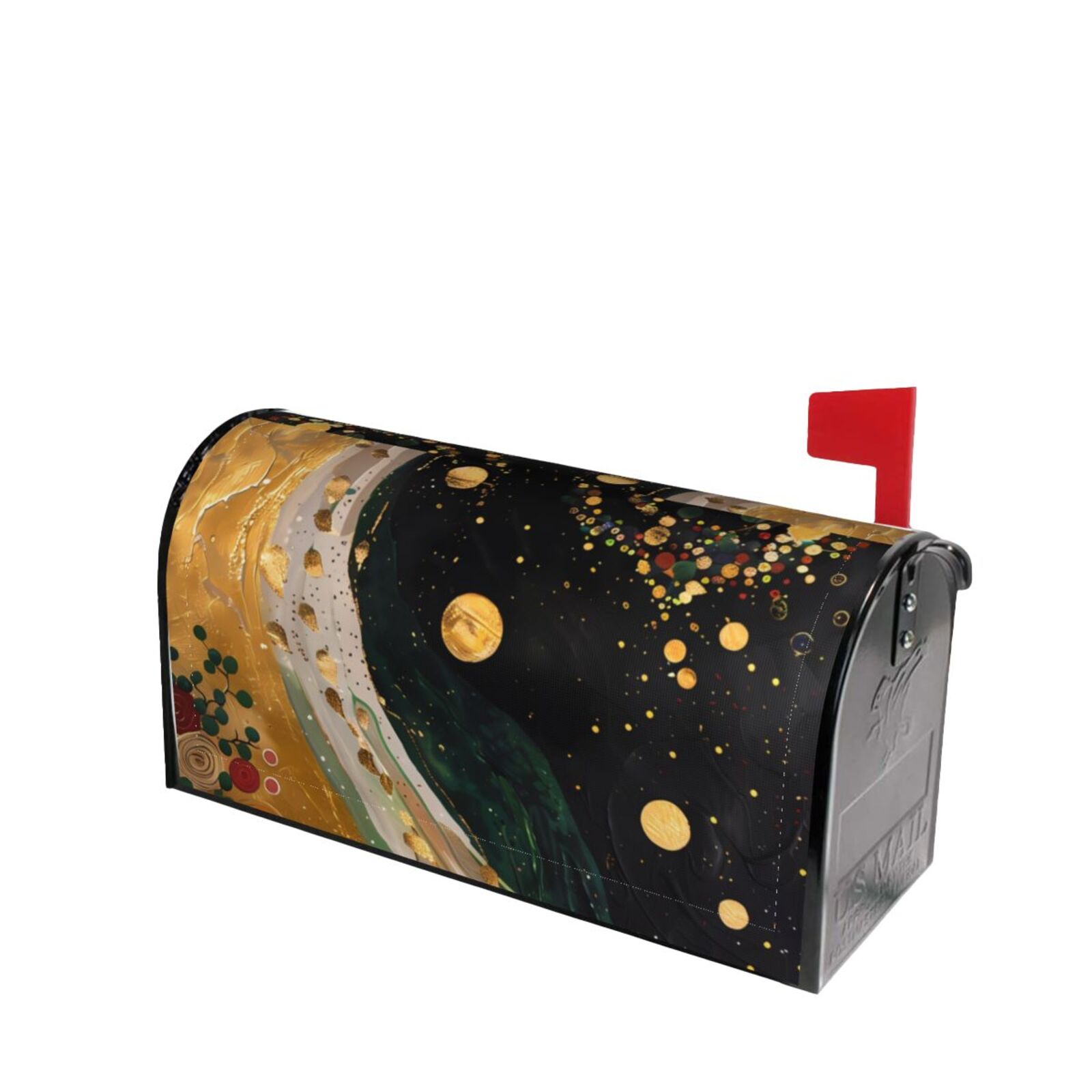 Lsque Abstract Gold Floral Galaxy Mailbox Cover Standard Size ,Magnetic ...