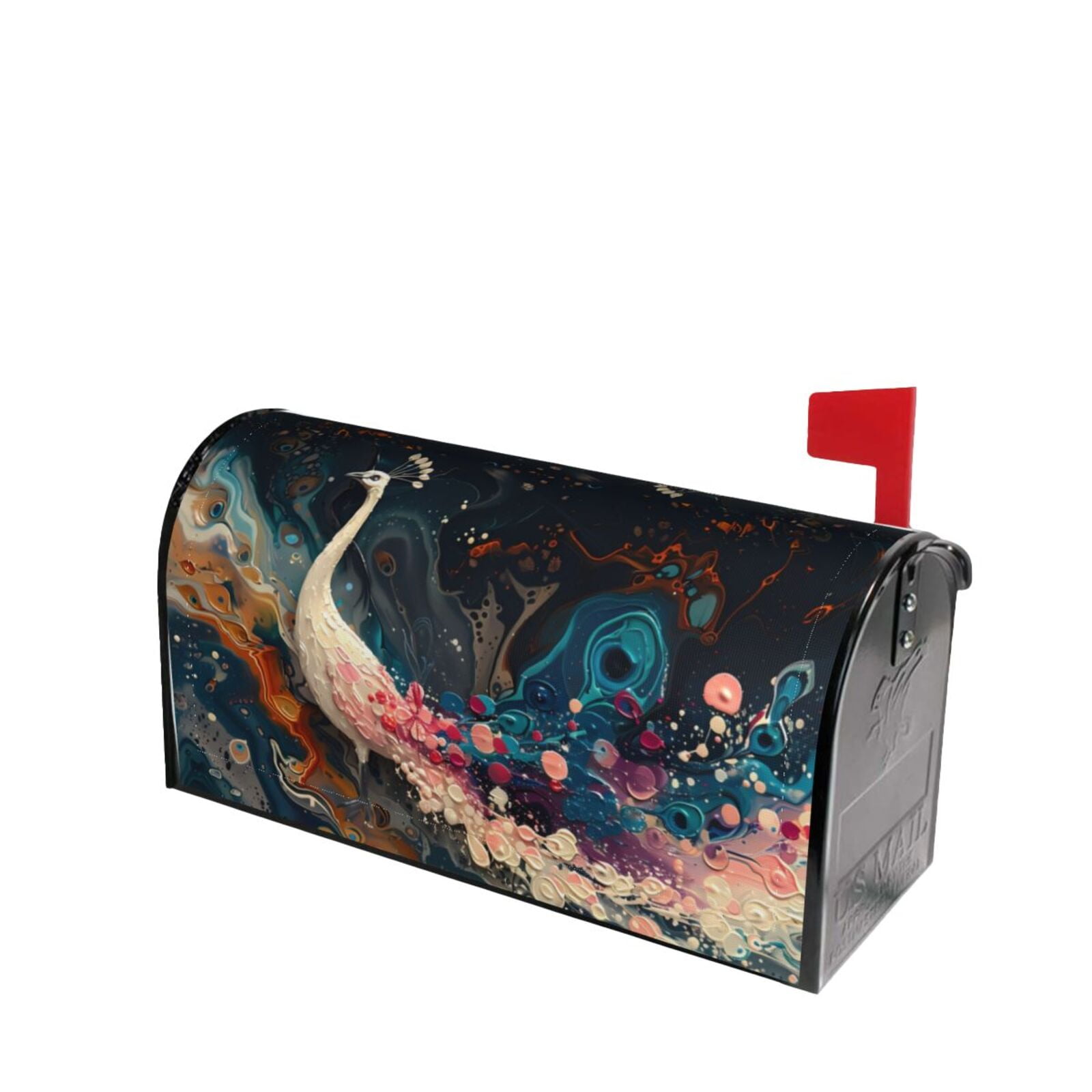 Lsque Abstract Peacock Painting Mailbox Cover Standard Size ,Magnetic ...