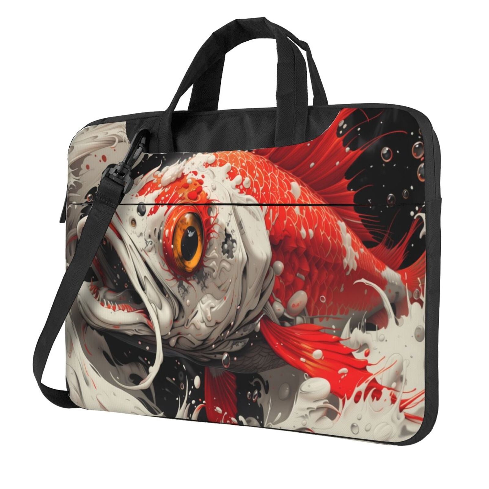 Lsque Abstract Red Koi Fish Art Pattern Laptop Bag – Portable & Slim ...