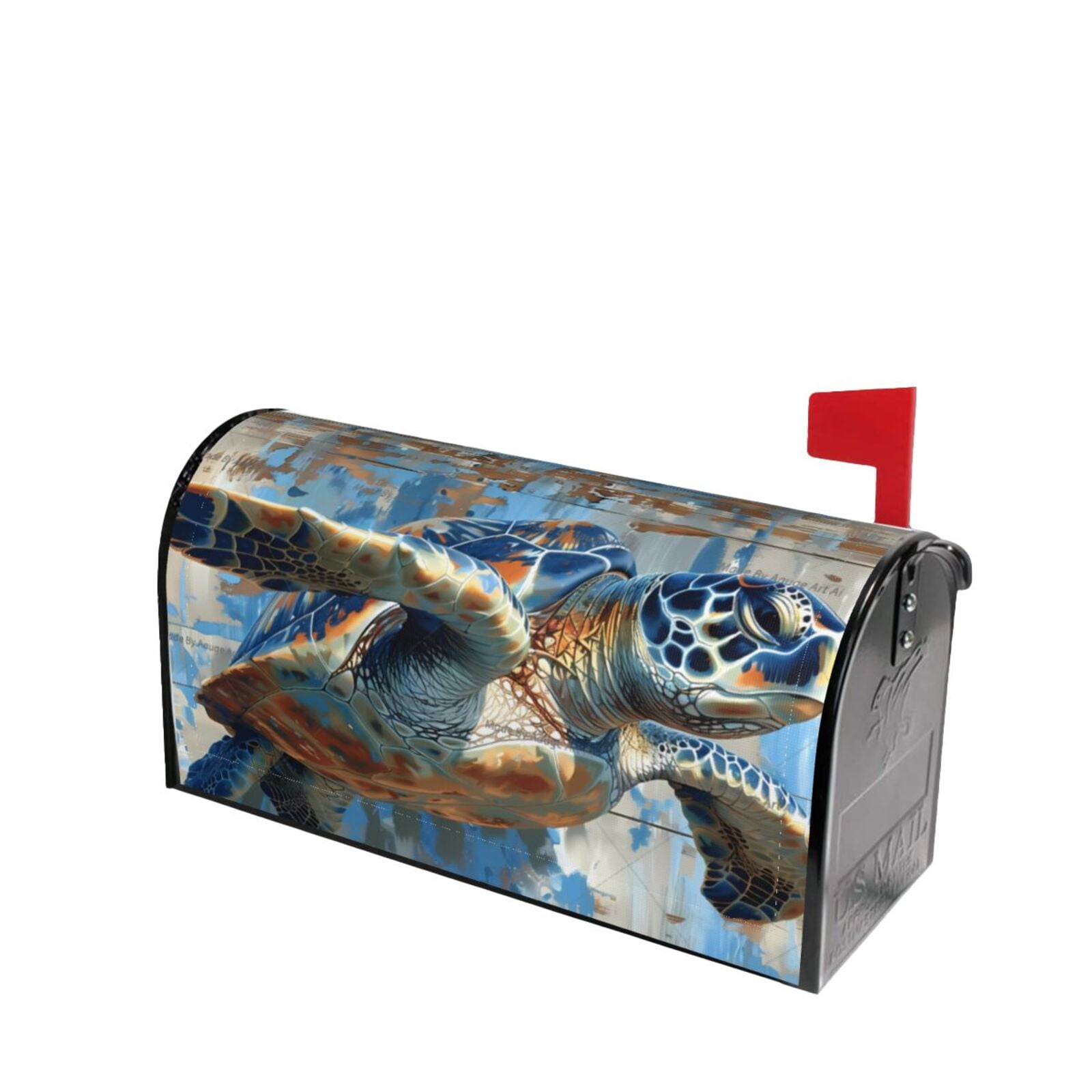 Lsque Abstract Sea Turtle Mailbox Cover Standard Size ,Magnetic Mailbox ...