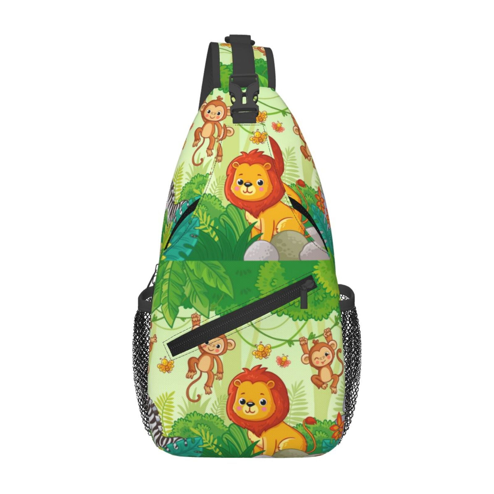 Lsque African Animals in the Jungle Pattern Cross Chest Bag Diagonally ...
