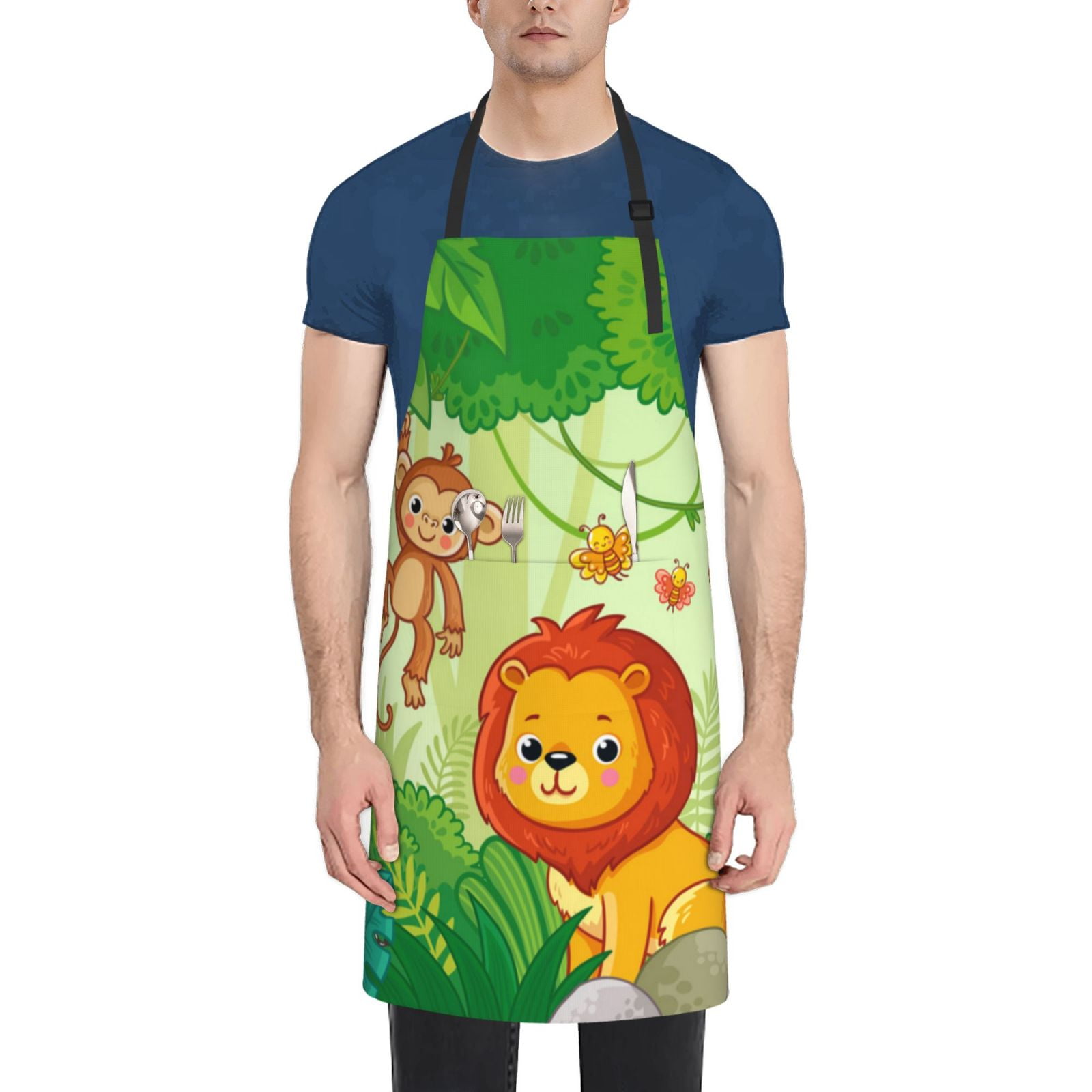 Lsque African Animals in the Jungle Waterproof Apron Chef Aprons for ...