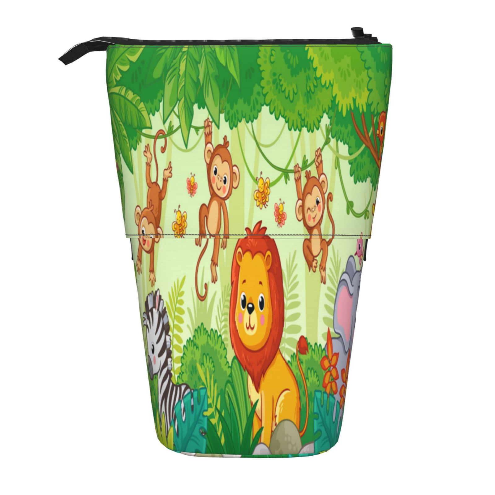 Lsque African Animals in the Jungle Pattern Telescopic Pencil Bag Pen ...