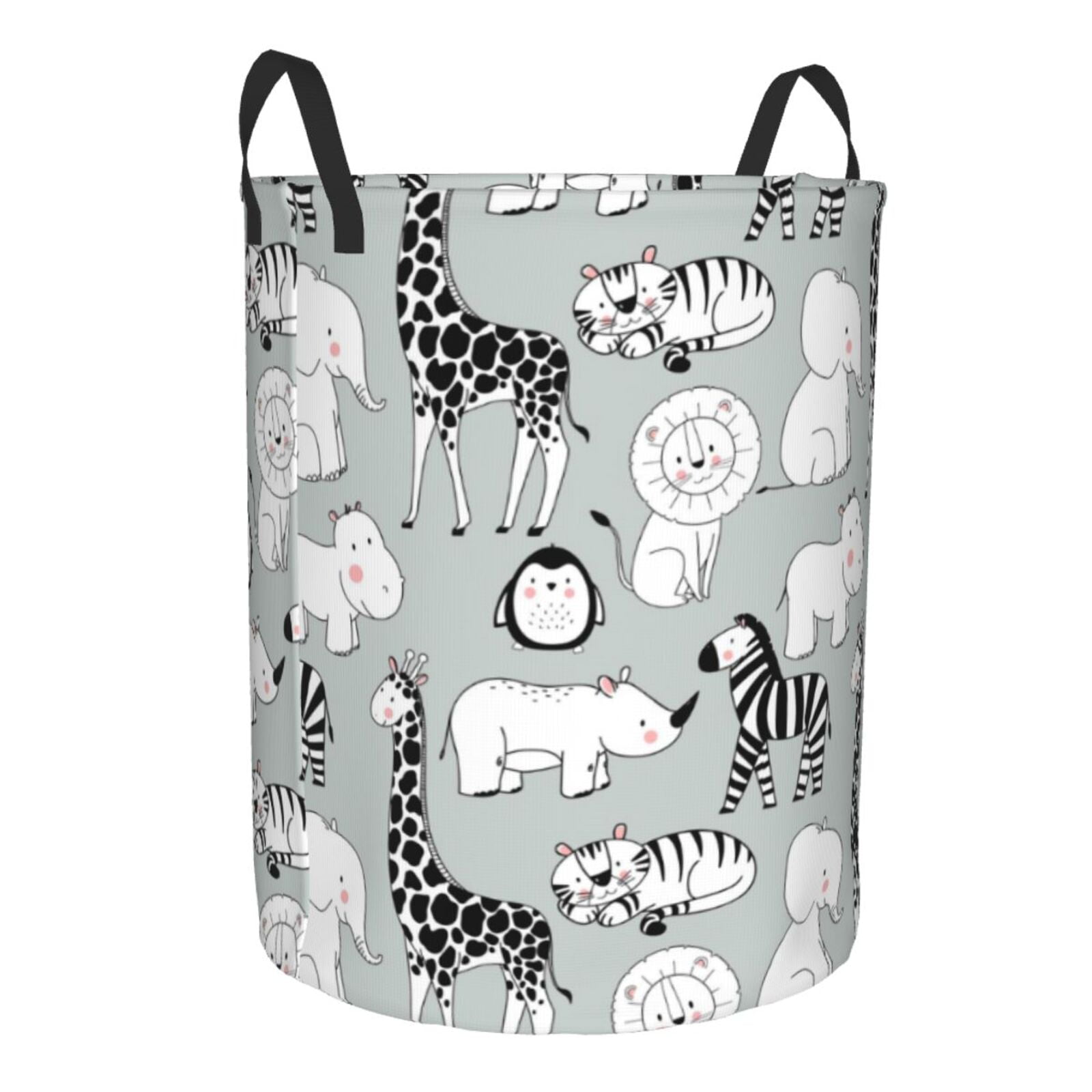 Lsque African Animals pattern Laundry Hamper Basket, Tall Woven Rope ...