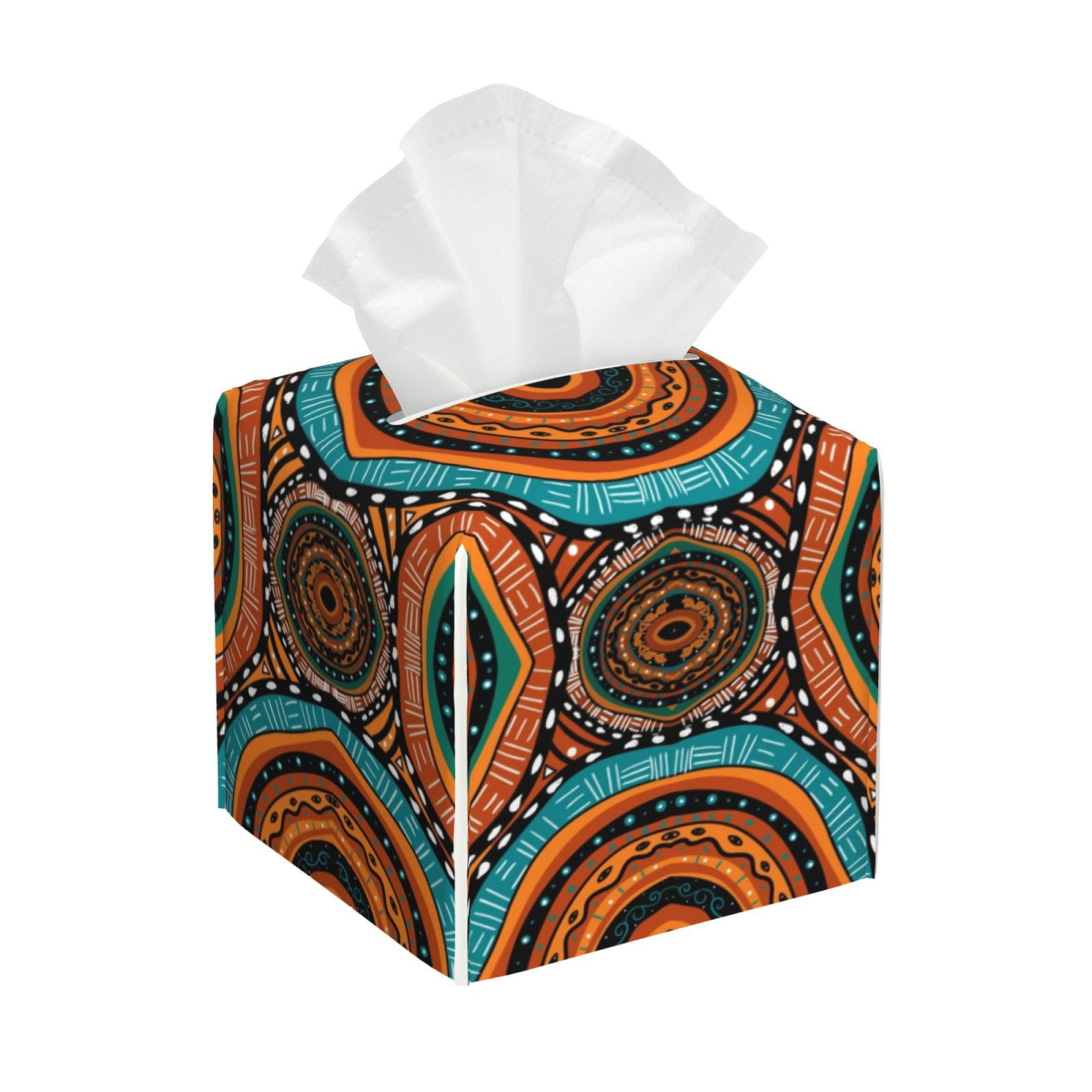 Lsque African Tribal Style Printed Tissue Box Cover Holder, Facial ...