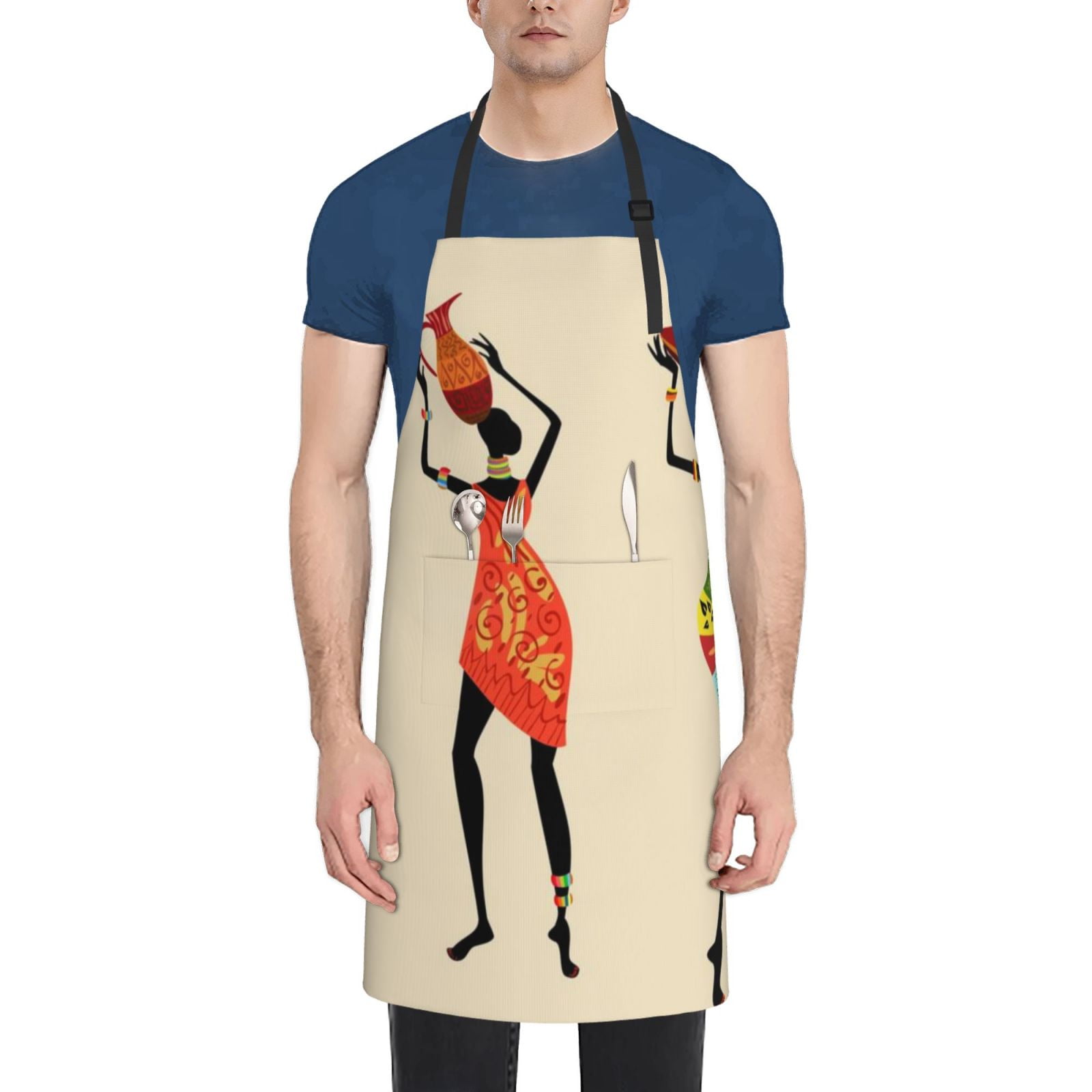 Lsque African Women Waterproof Apron Chef Aprons for Men Heavy Duty ...