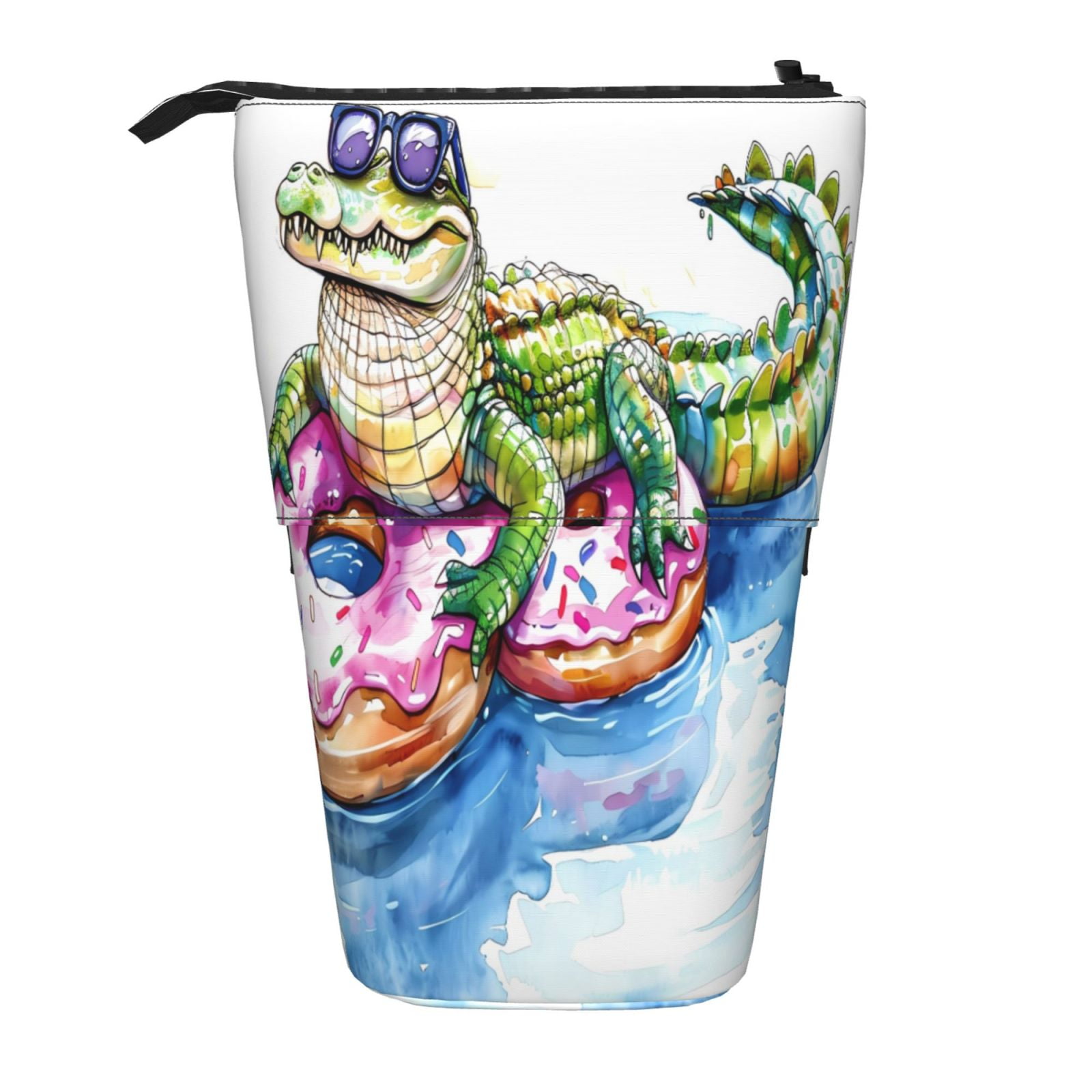 Lsque Alligator Donut Pool Float Pattern Telescopic Pencil Bag Pen ...