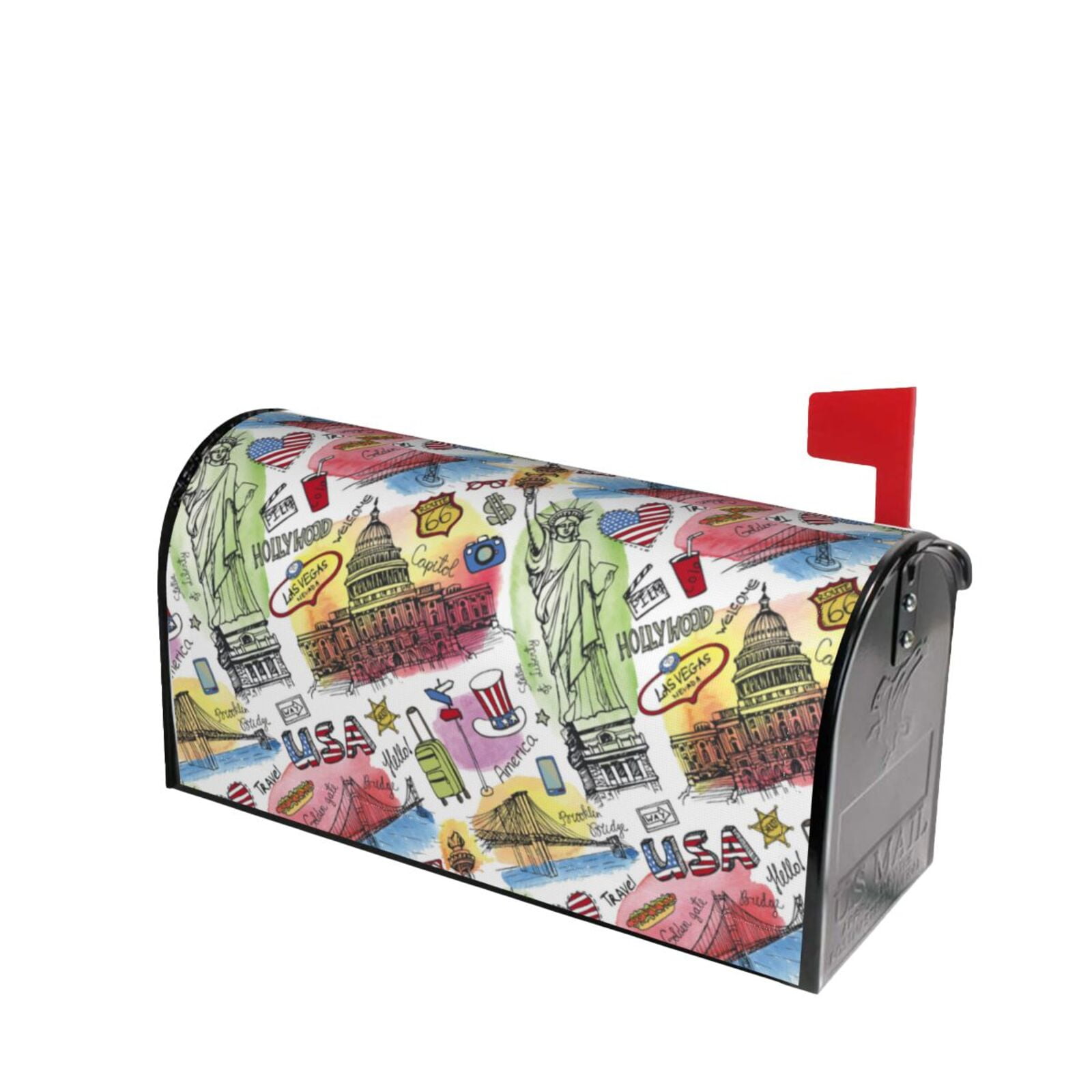 Lsque America Landmarks1 Mailbox Cover Standard Size ,Magnetic Mailbox ...
