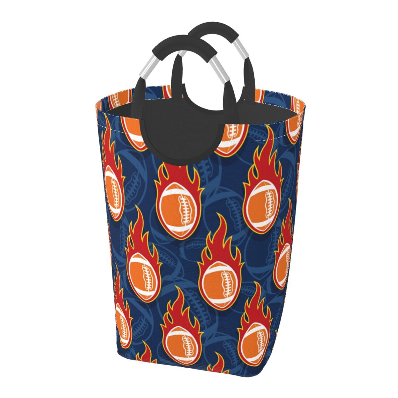 Lsque American Football and Fire Flames Laundry Basket, Laundry Hamper ...