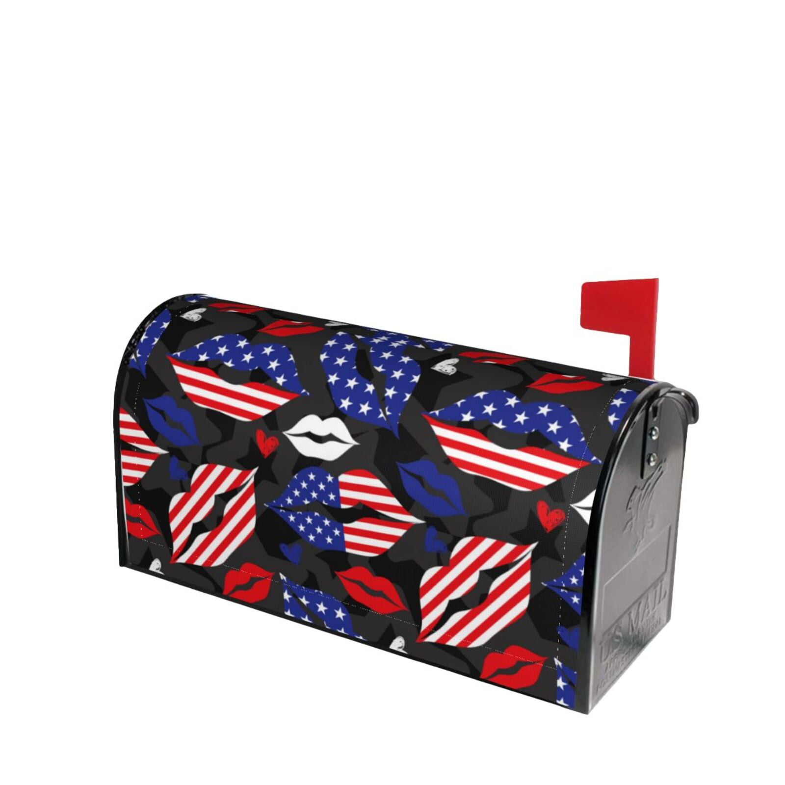 Lsque American With Lips Mailbox Cover Standard Size ,Magnetic Mailbox ...