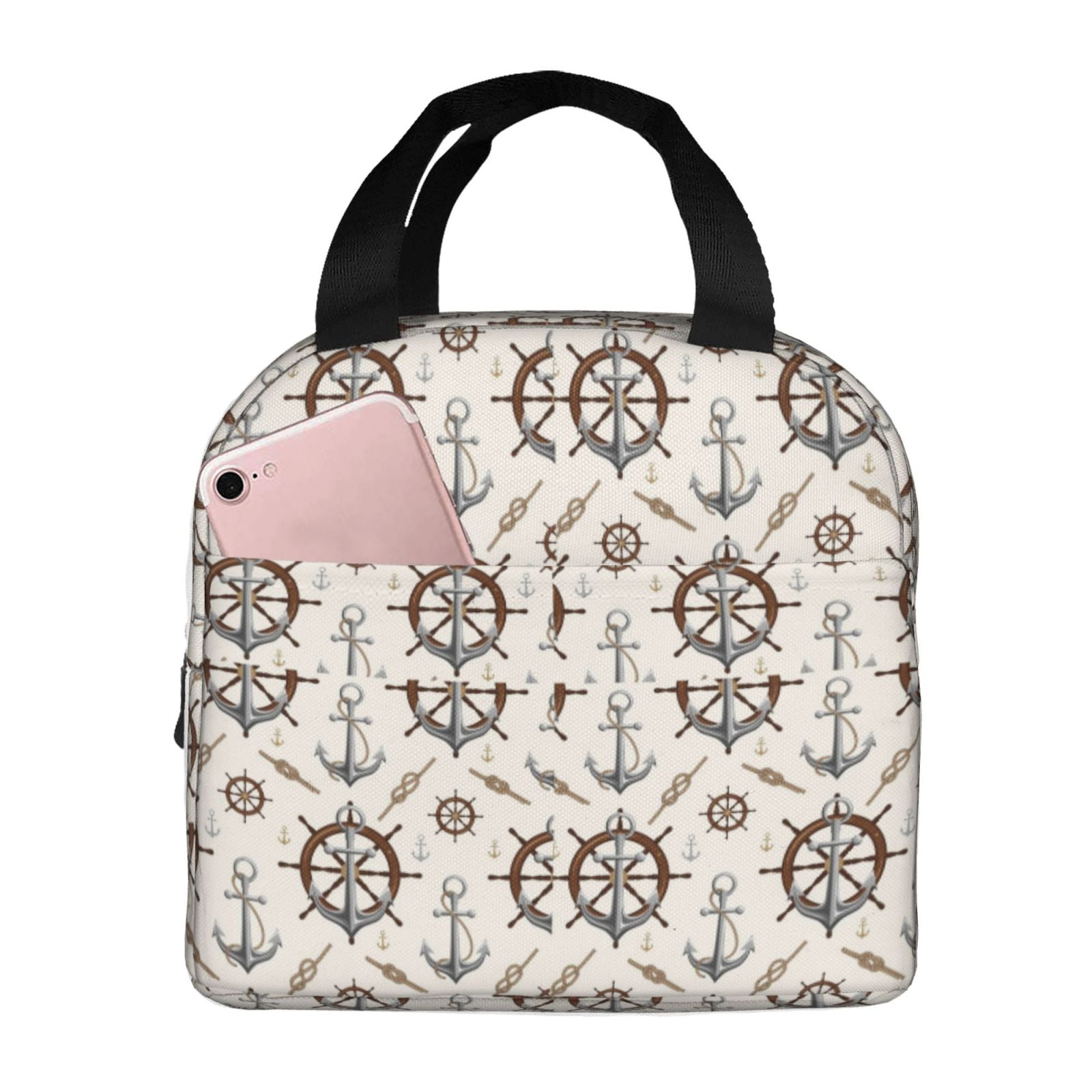 Lsque Anchors with Rope Pattern Lunch Bag Women/Men Insulated Lunch Box ...