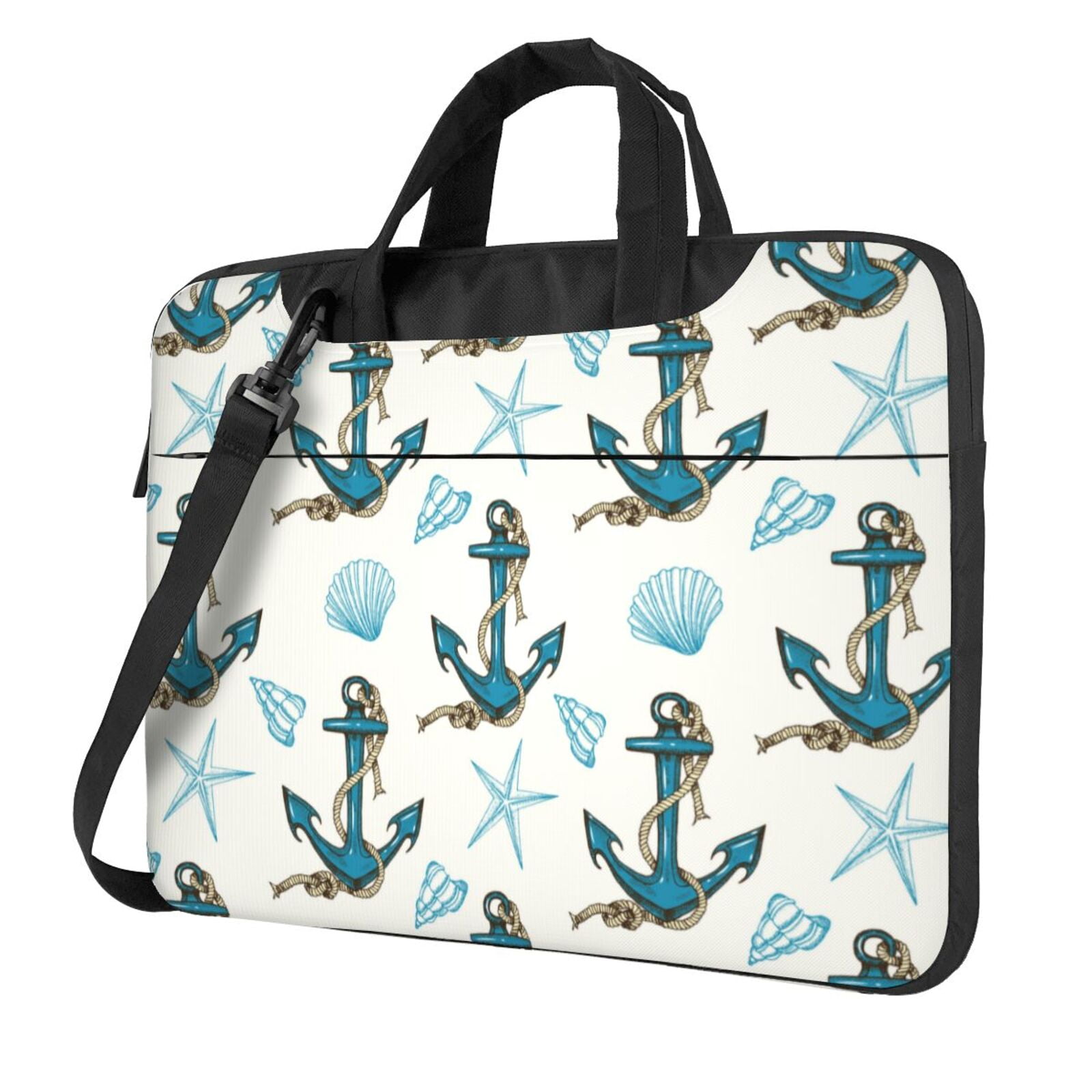 Lsque Anchors And Shells Pattern Laptop Bag – Portable & Slim Single ...