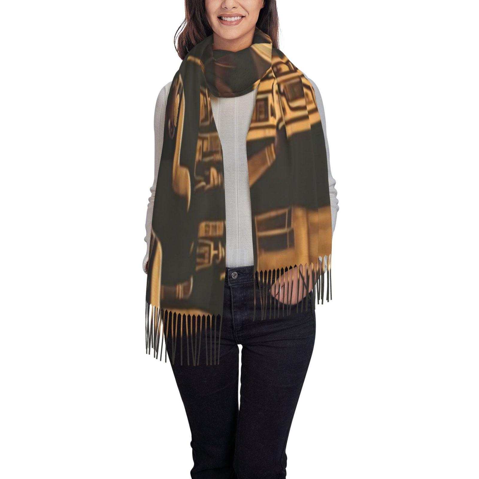 Lsque Ancient Egyptian Hieroglyph Pattern Women's Traditional Scarf ...