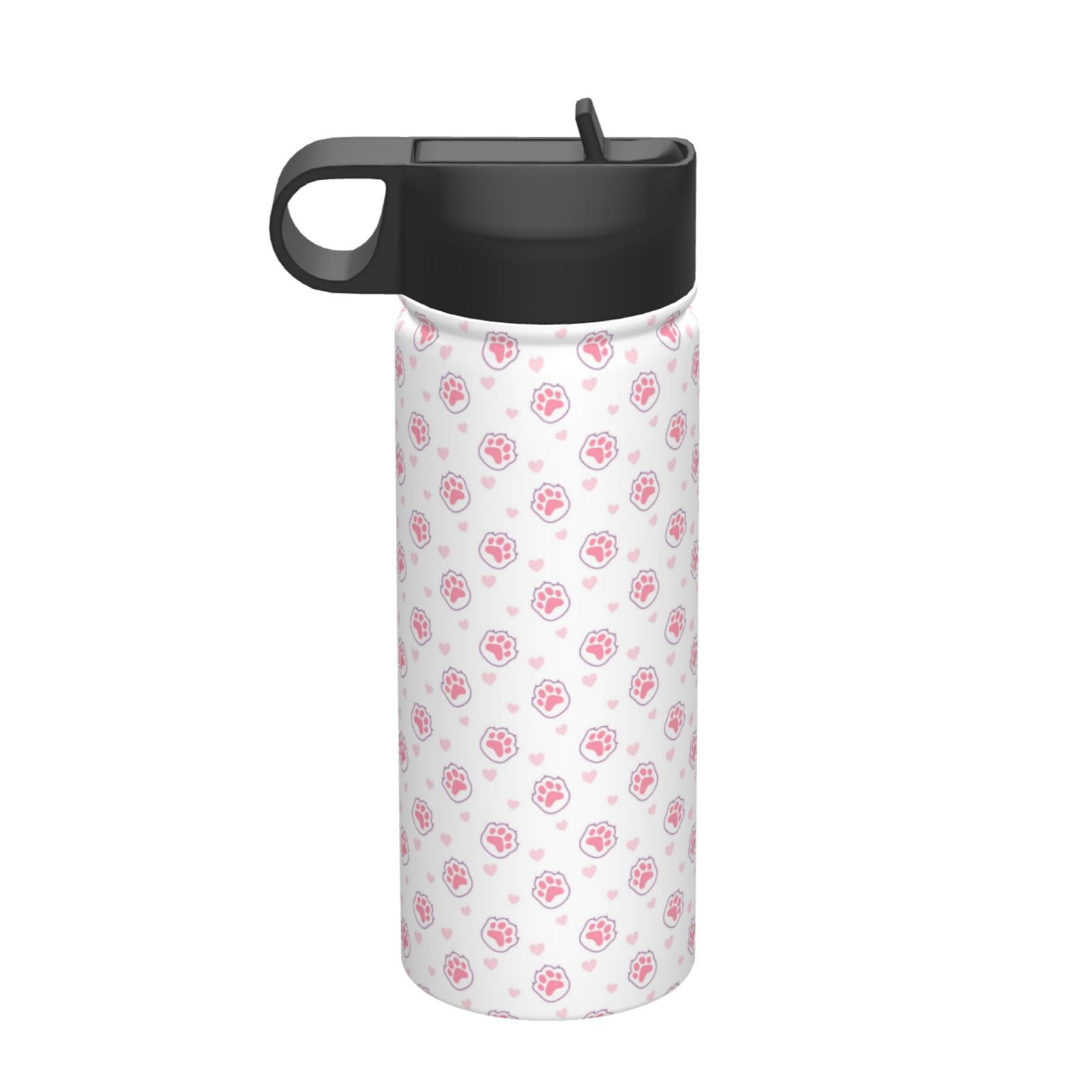 Lsque Animal Pink Color Paw Pattern 18oz Sports Insulated Kettle With ...